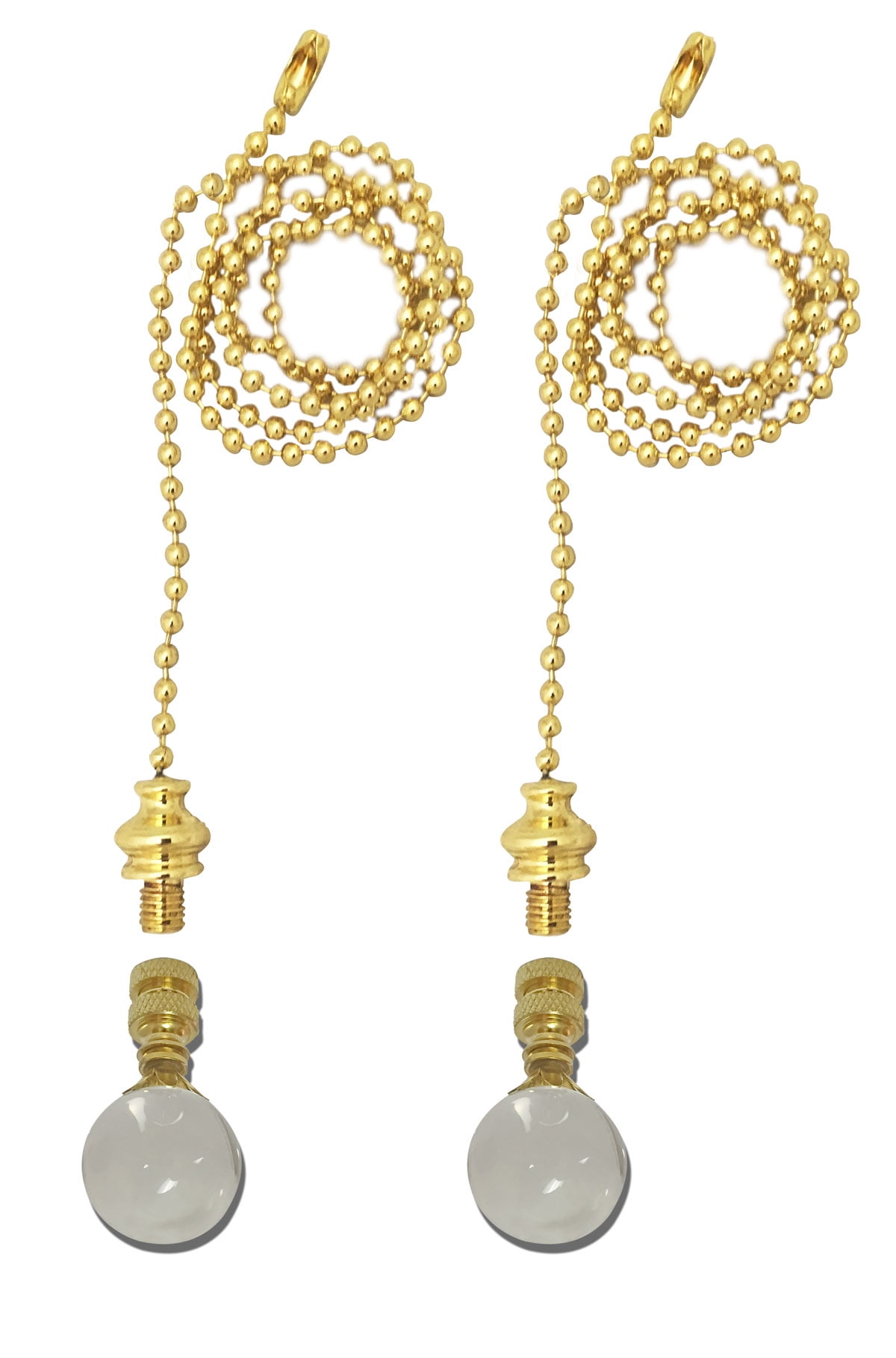 Royal Designs Fan Pull Chain with Large Clear Crystal Finial – Polished ...