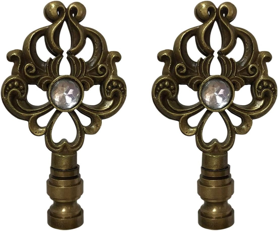 Royal Designs Floral Filigree Design 3" Crystal Accent Lamp Finial for ...