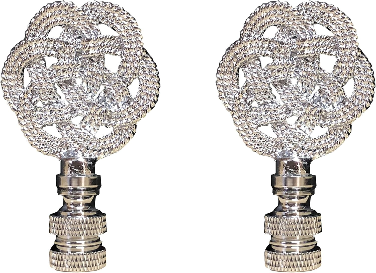Royal Designs, Inc. Decorative Celtic Knot Lamp Finial, Chrome - Set of 2 - Walmart.com