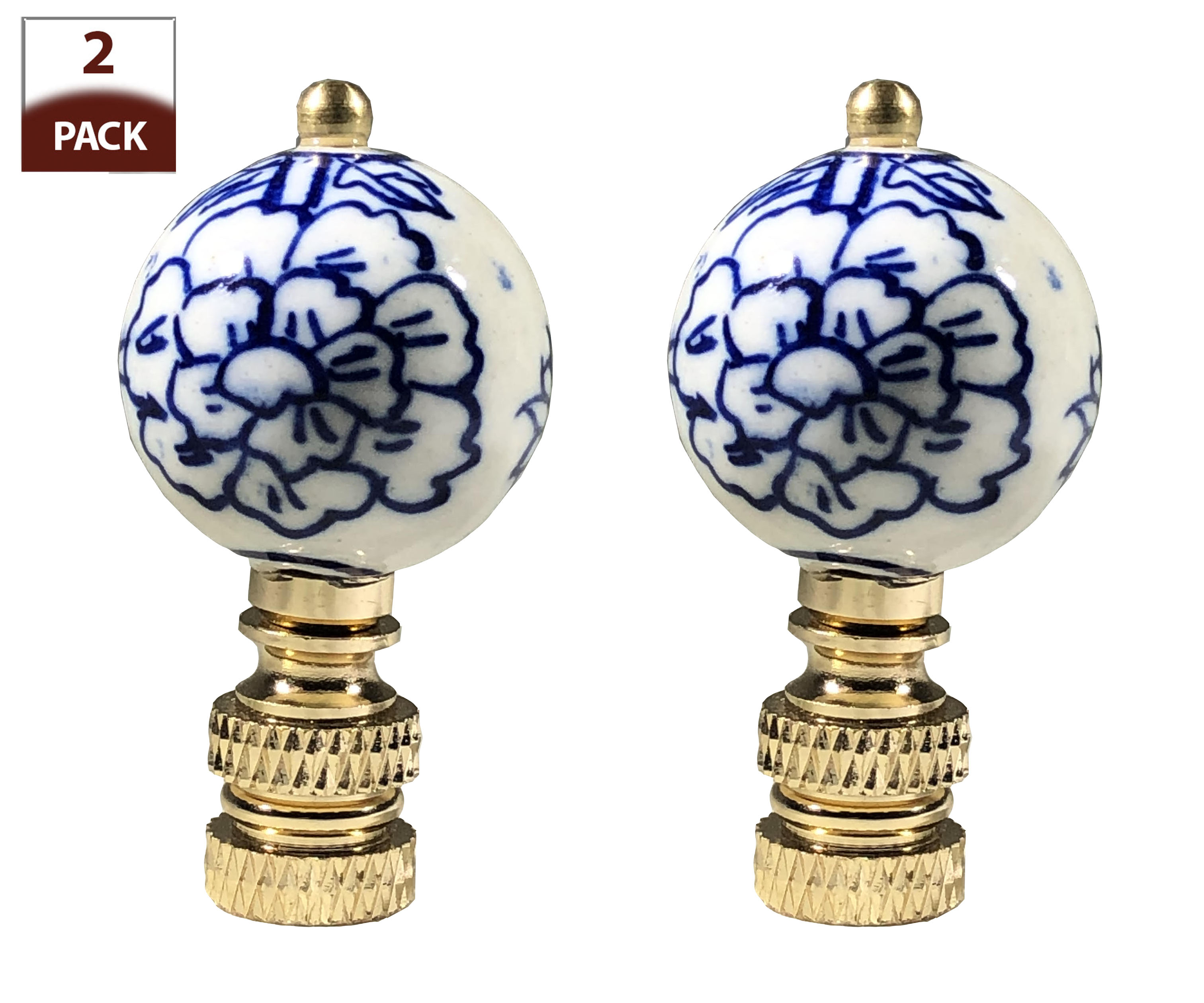 Royal Designs, Inc. Decorative Chinoiserie Carnation Lamp Finial, F ...