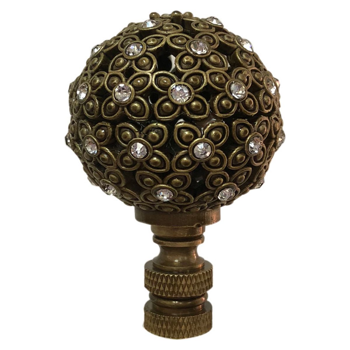 Royal Designs, Inc. Floral Motif Sphere Crystal Accents Finial for Lamp ...
