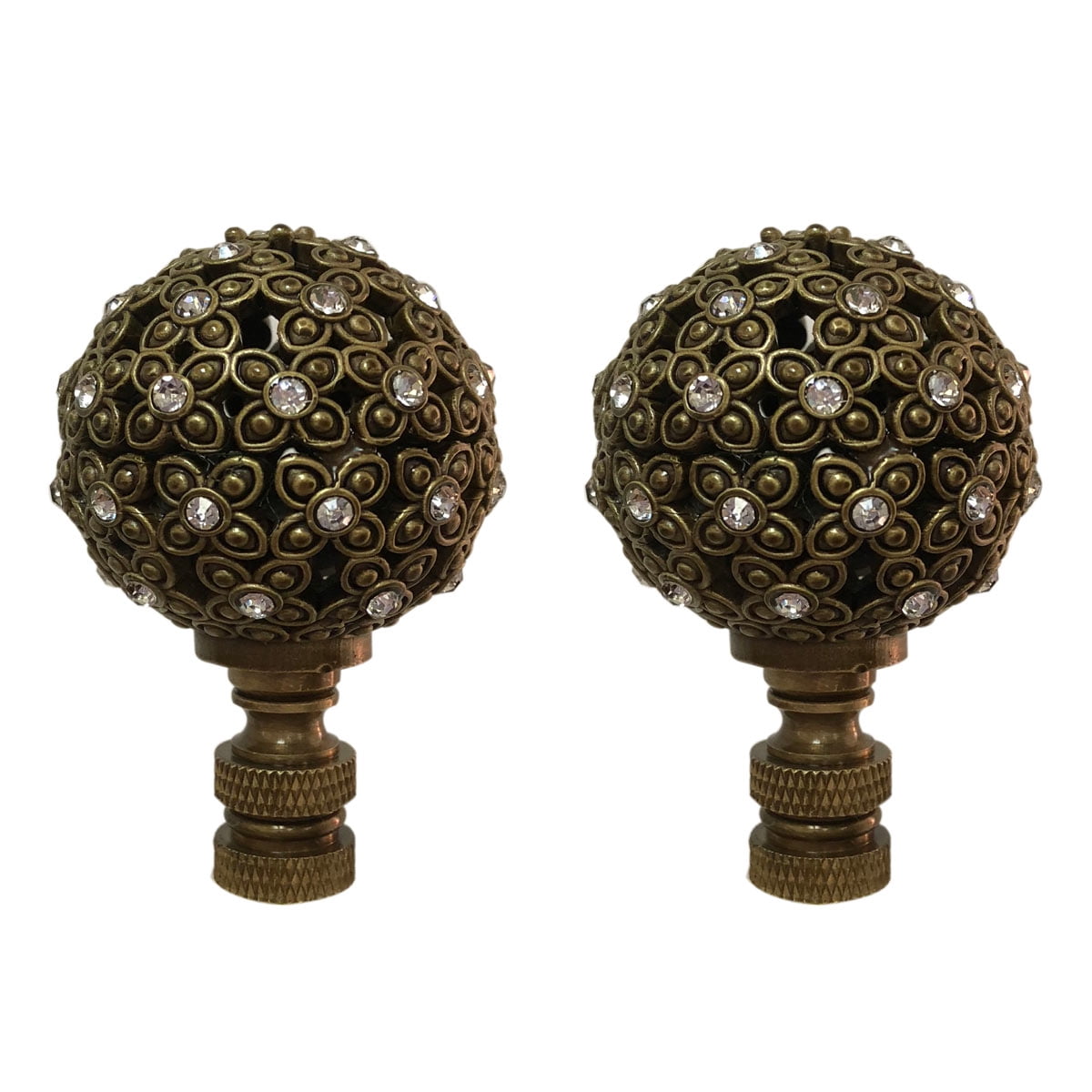 Royal Designs, Inc. Floral Motif Sphere Crystal Accents Lamp Finial for ...