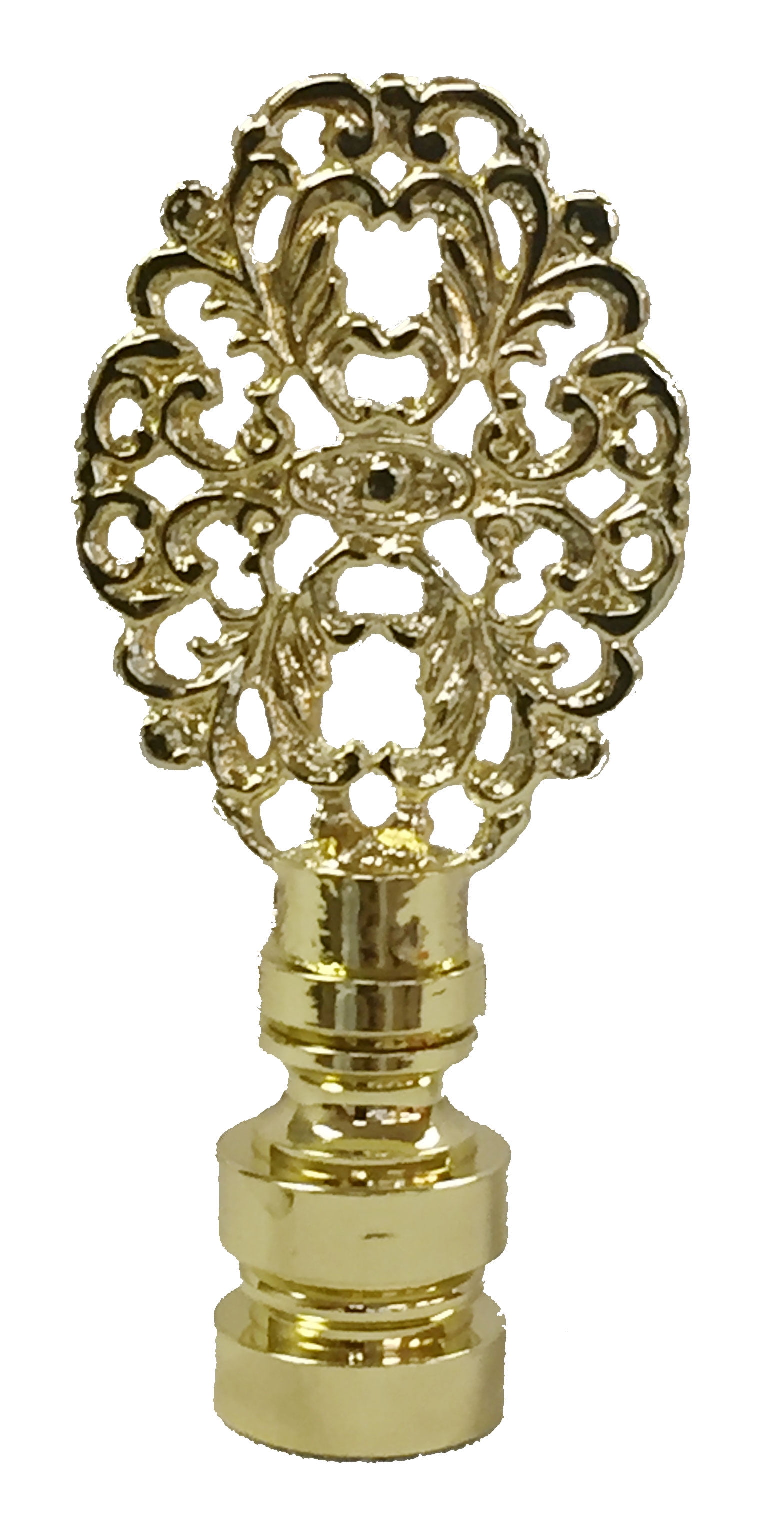 Royal Designs, Inc. Oval Filigree Lamp Finial for Lamp Shade, F-5002PB ...