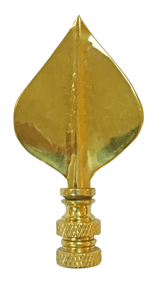 Royal Designs, Inc. Spade Leaf Lamp Finial for Lamp Shade, F-5028PB-1 ...