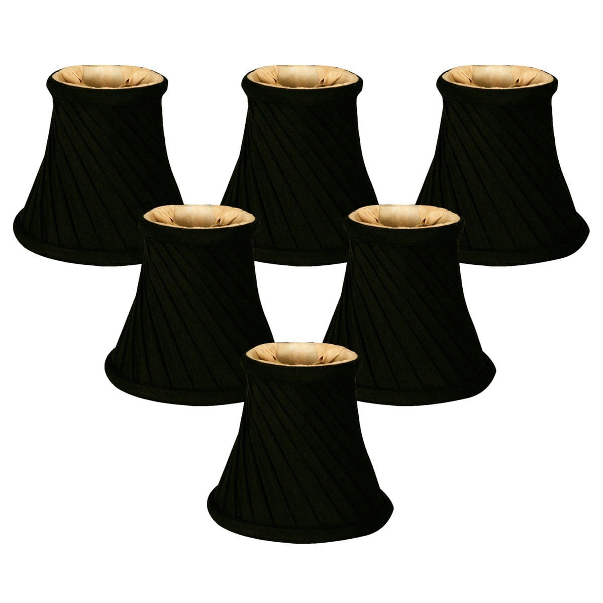 Royal Designs, Inc. Twisted Bell Clip on Chandelier Shade CS-716BLK/GL ...