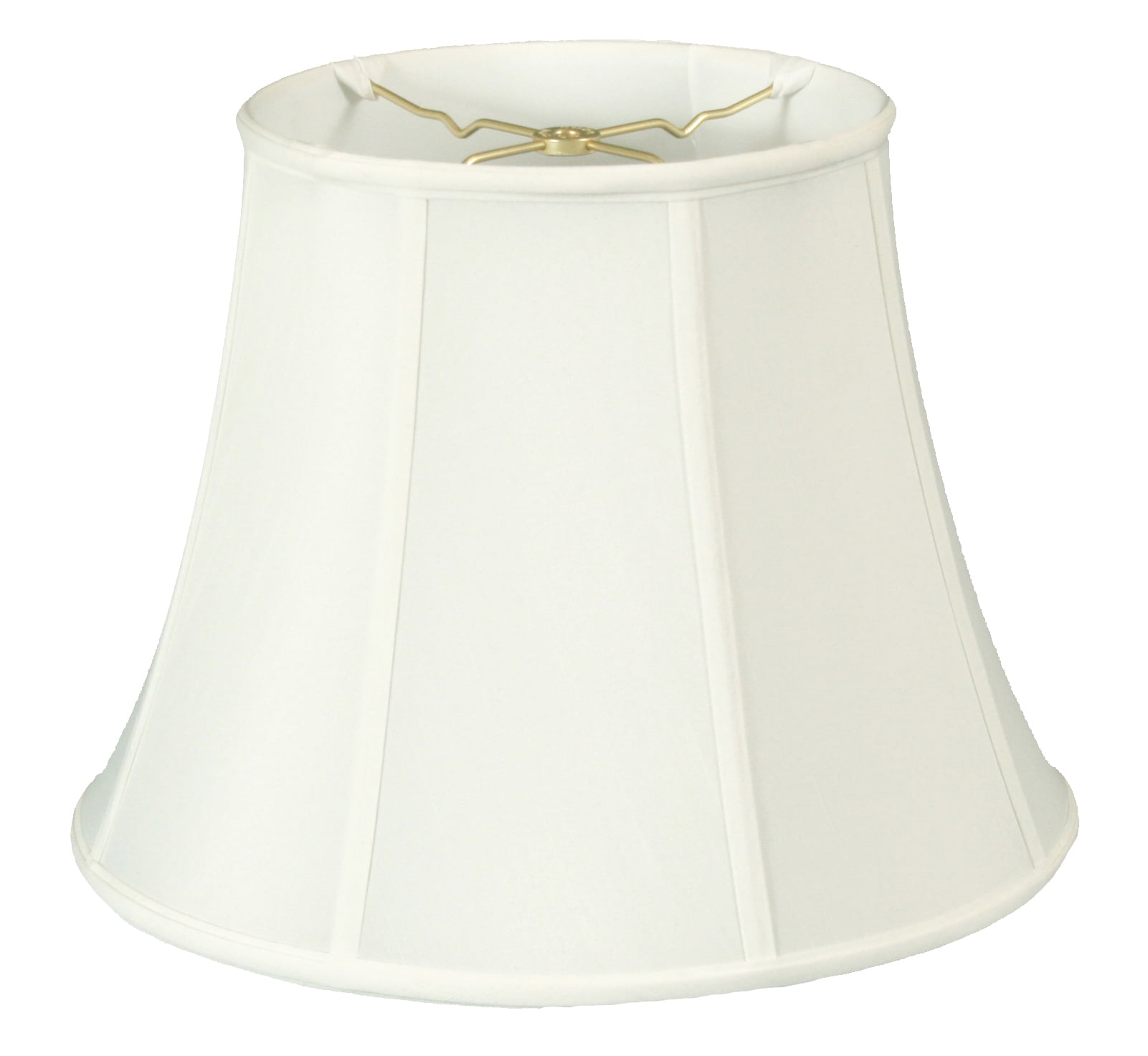 Royal Designs Modified Bell Lamp Shade, White, Hand Tailored Silk-Type ...