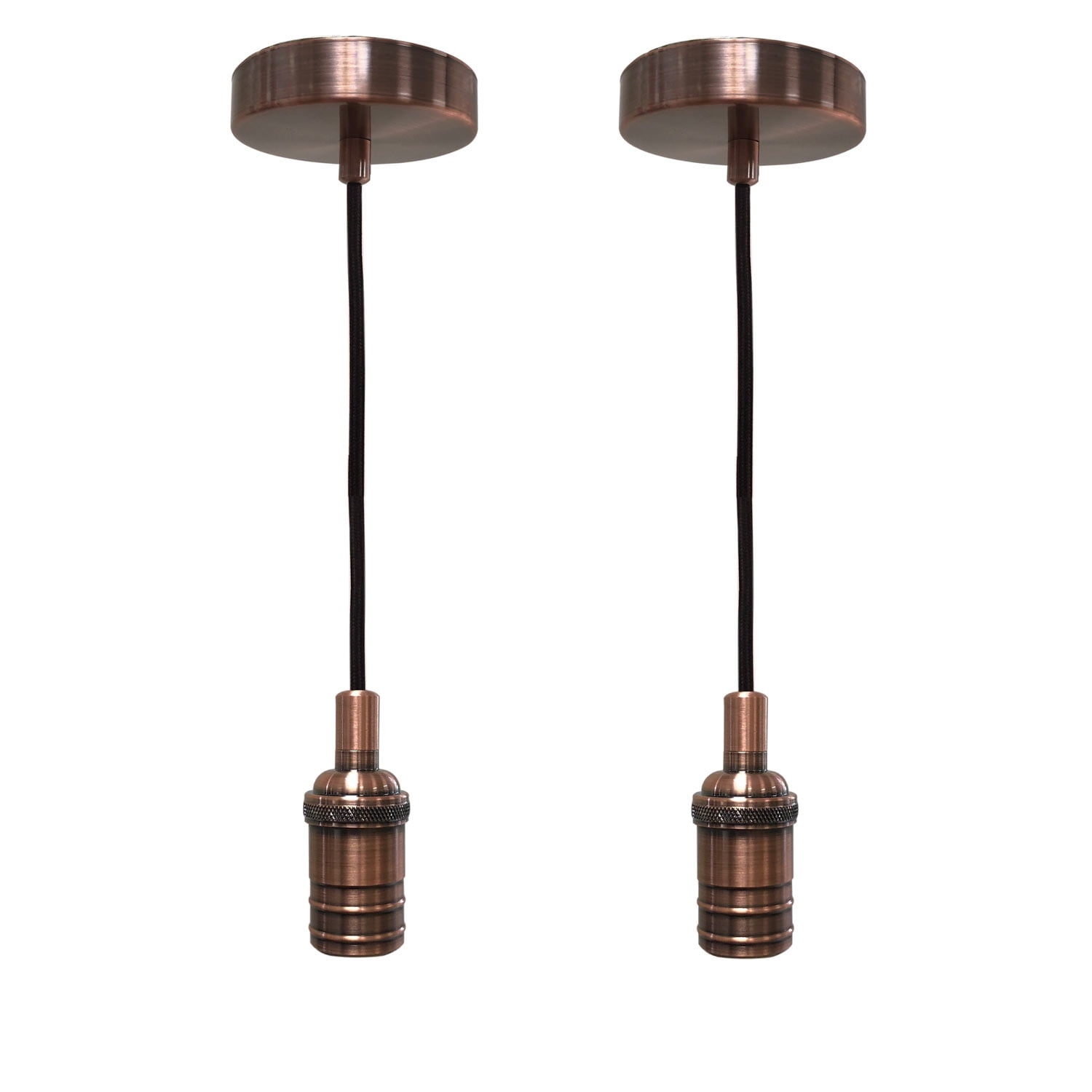 Royal Designs Vintage-Style Antique Copper Keyless Pendant Light Socket ...