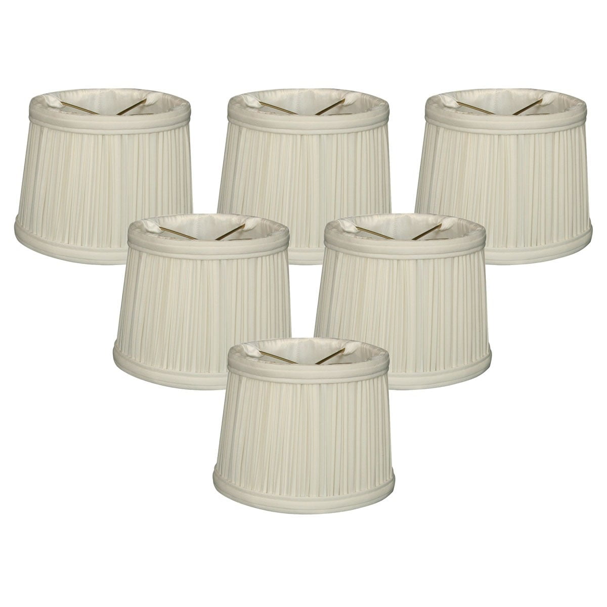 Royal Designs White Gather Pleat Chandelier Shade, 4.5" x 5" x 4.25 ...