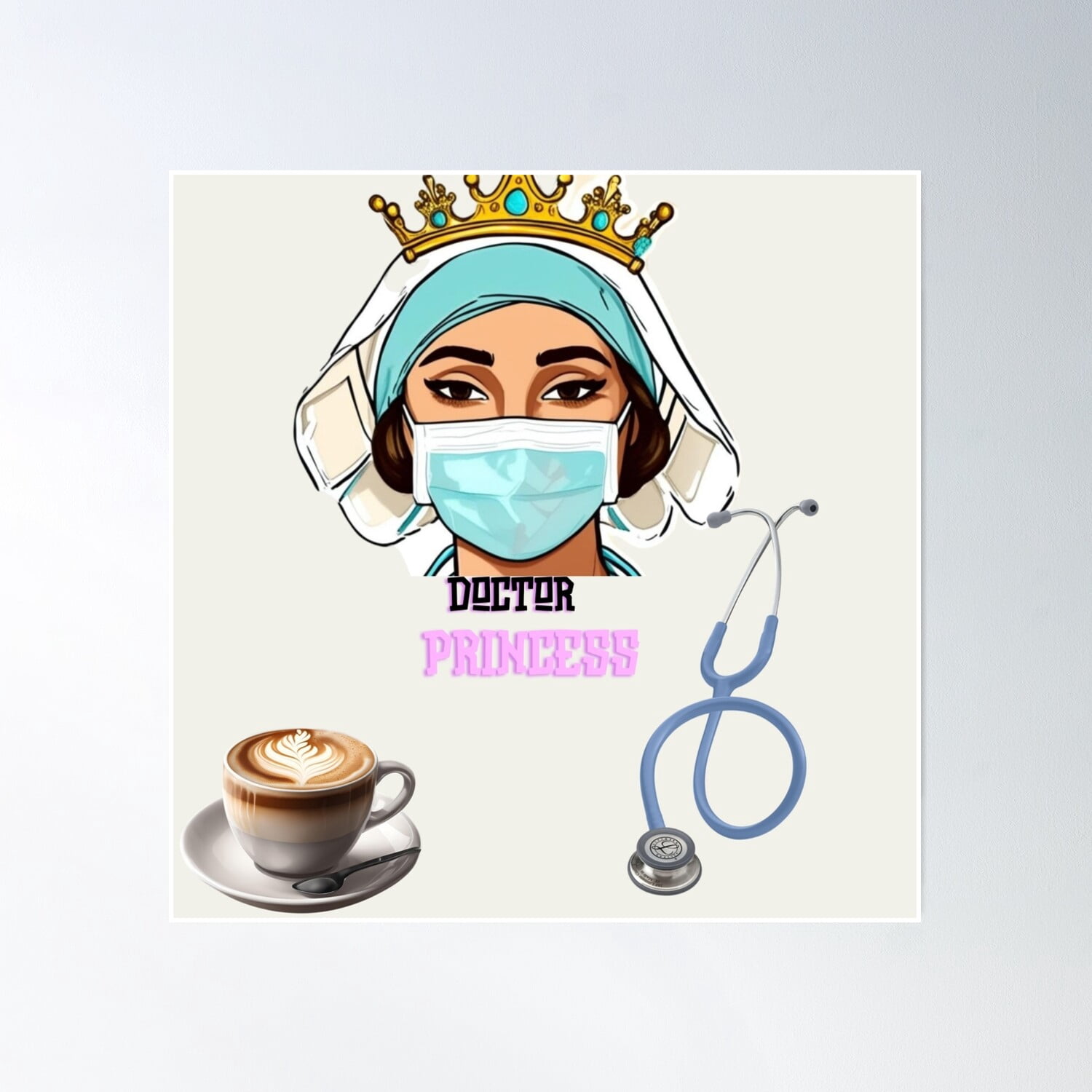 Royal Doctor With Coffee Poster Wall Art, Modern Wall Decor, 24x36 ...