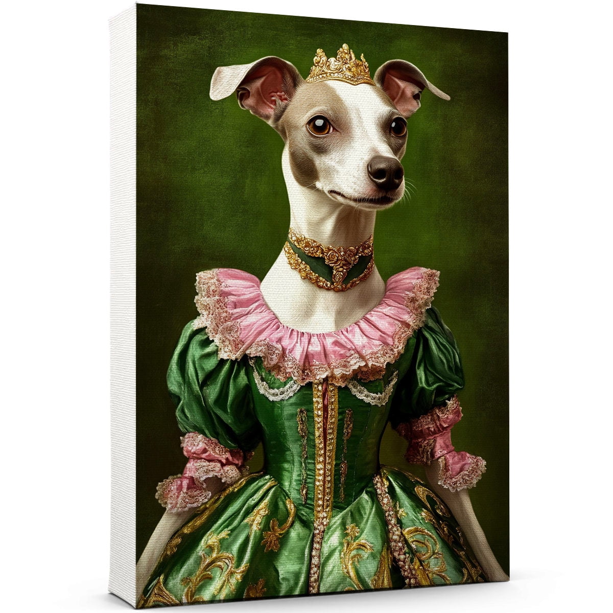 Royal Dog Painting, Royal Dog Portrait Greyhound Dog in Royal Costume ...