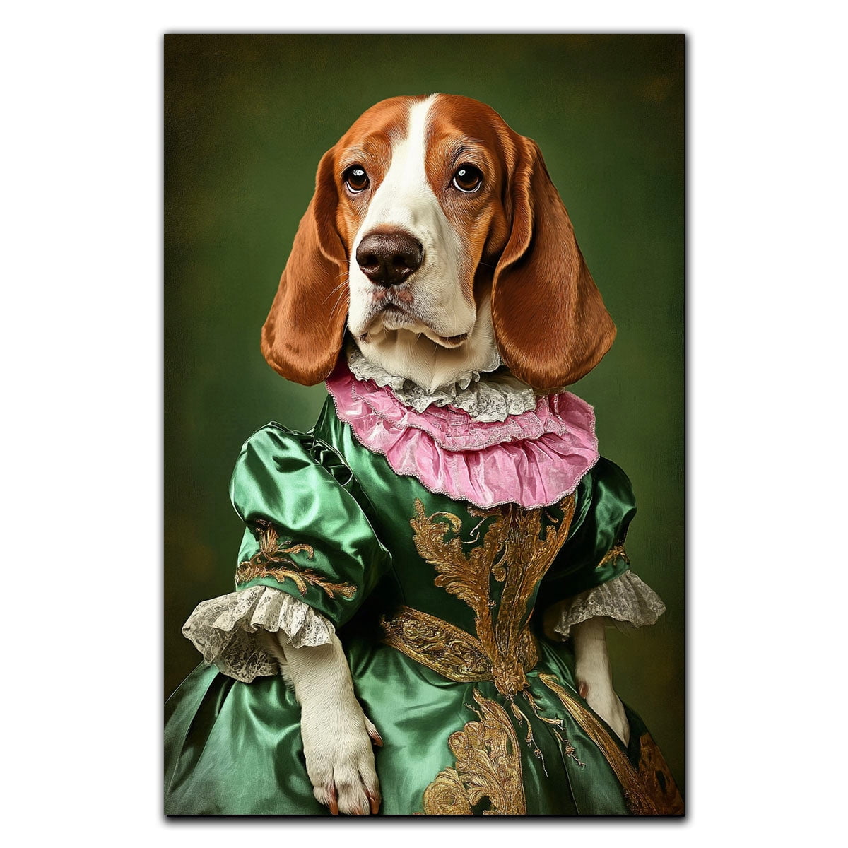 Royal Dog Portrait Basset Fauvede Bretagne Dog in Royal Costume Poster ...
