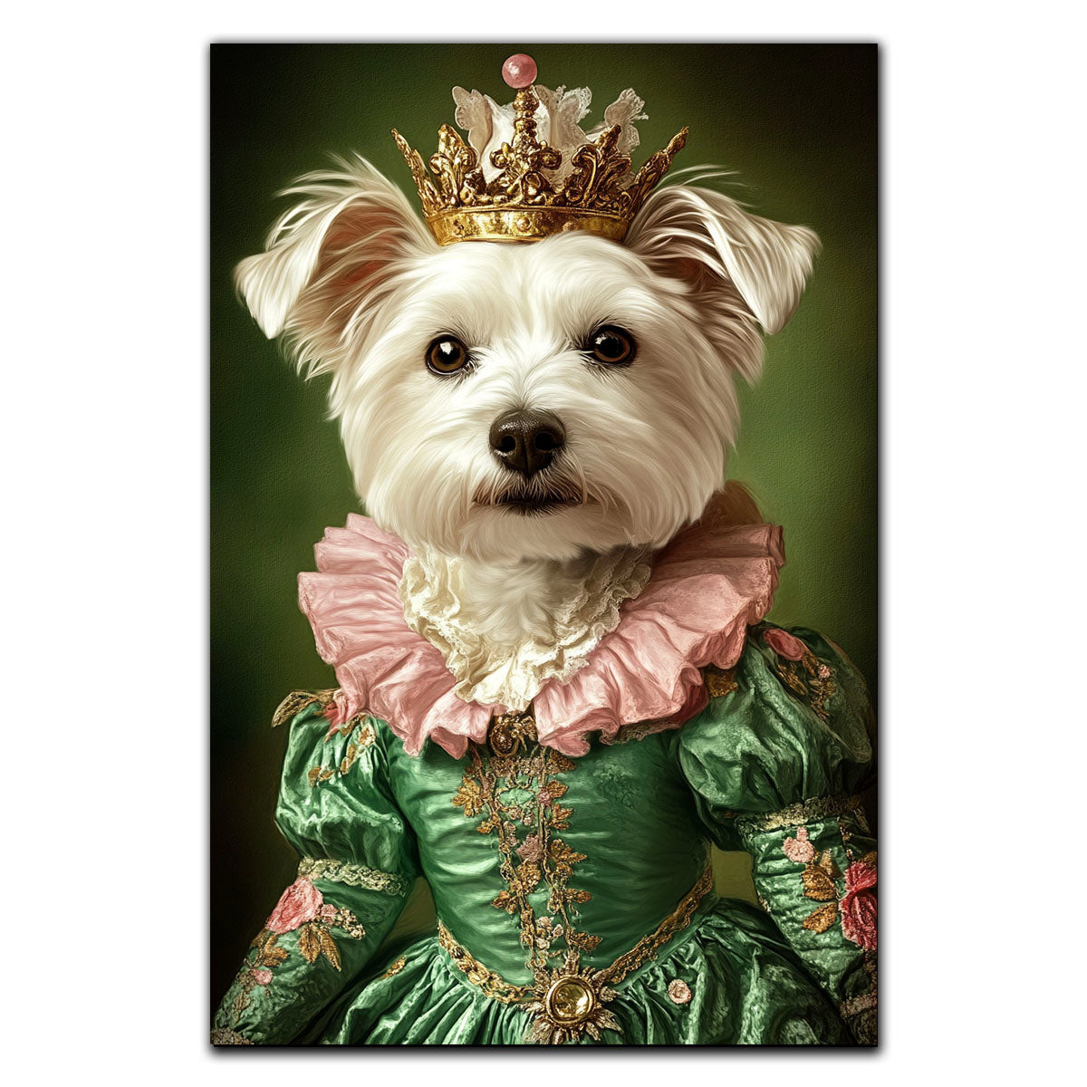 Royal Dog Portrait Brittany Dog in Royal Costume Poster, Funny Dog ...