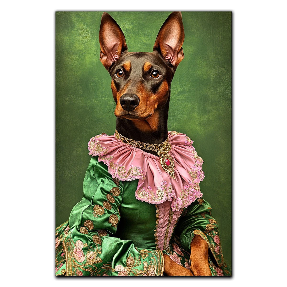 Royal Dog Portrait Doberman Pinscher Dog in Royal Costume Poster, Funny ...