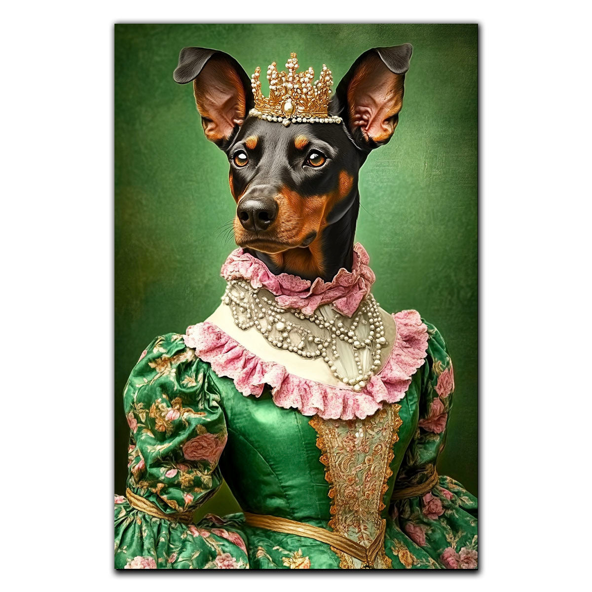 Royal Dog Portrait Doberman Pinscher Dog in Royal Costume Poster, Funny ...