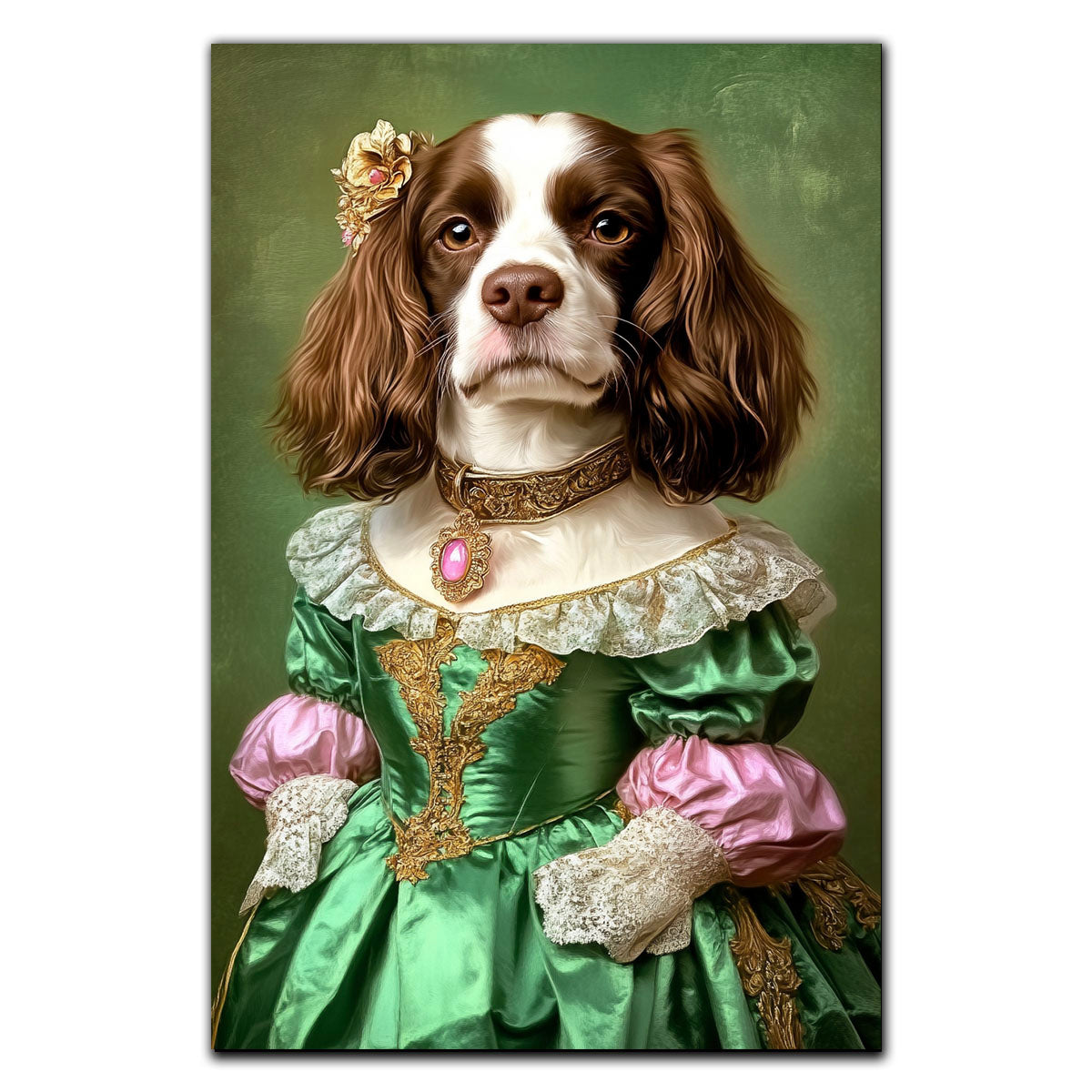 Royal Dog Portrait English Springer Spaniel Dog in Royal Costume Poster ...