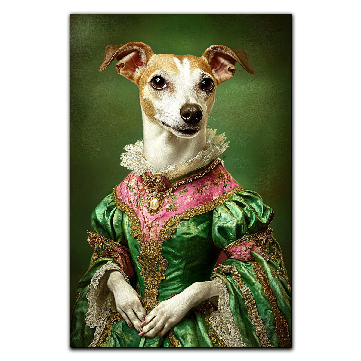 Royal Dog Portrait Greyhound Dog in Royal Costume Poster, Funny Dog ...