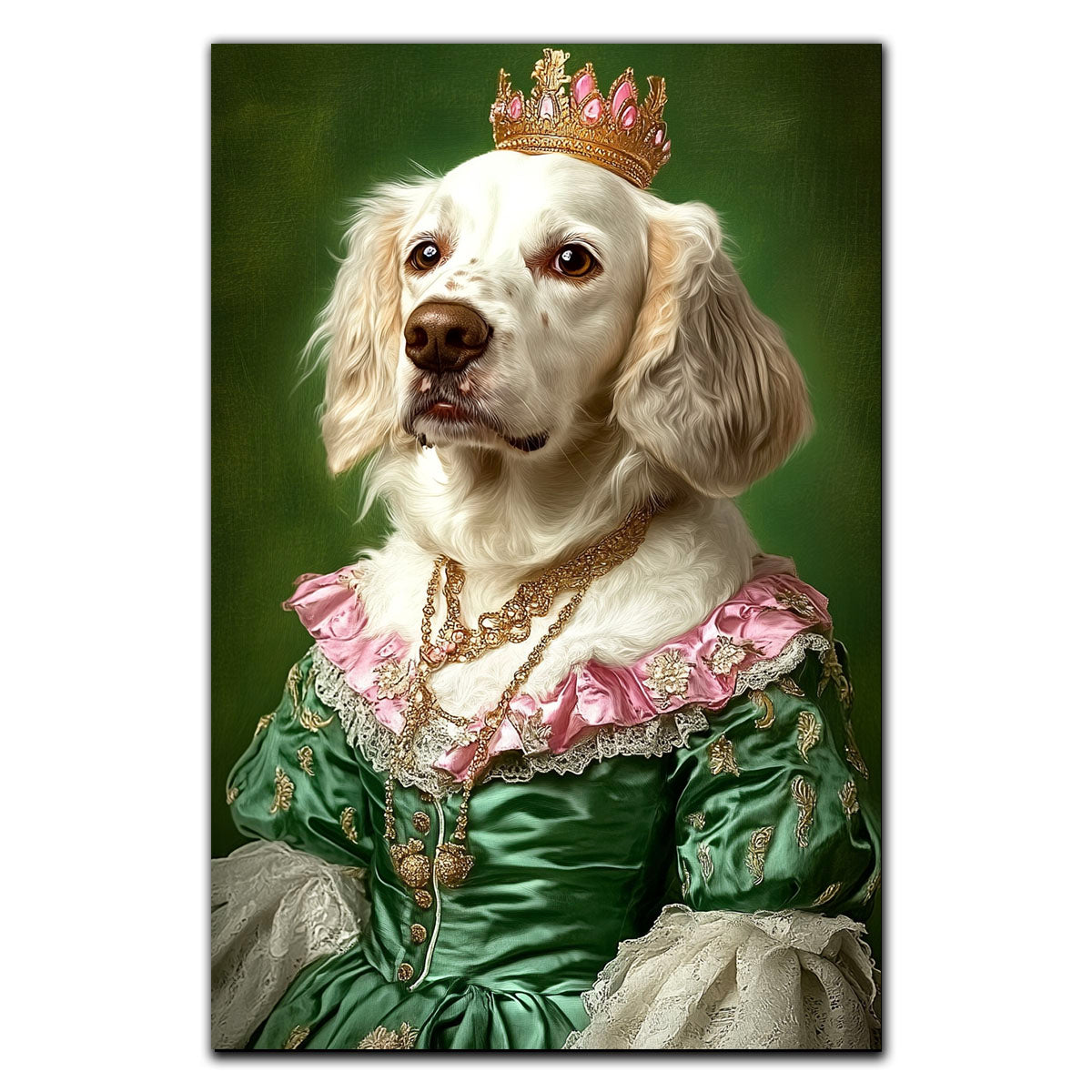 Royal Dog Portrait Irish Redand White Setter Dog in Royal Costume ...