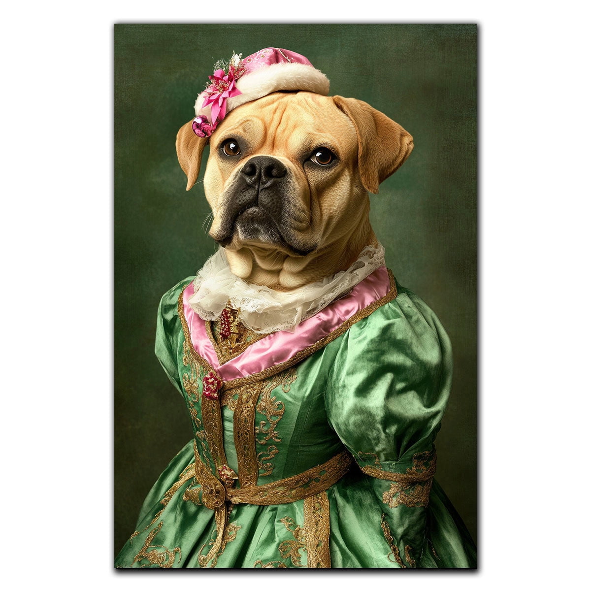 Royal Dog Portrait Mastiff Christmas Dog in Royal Costume Poster, Funny ...