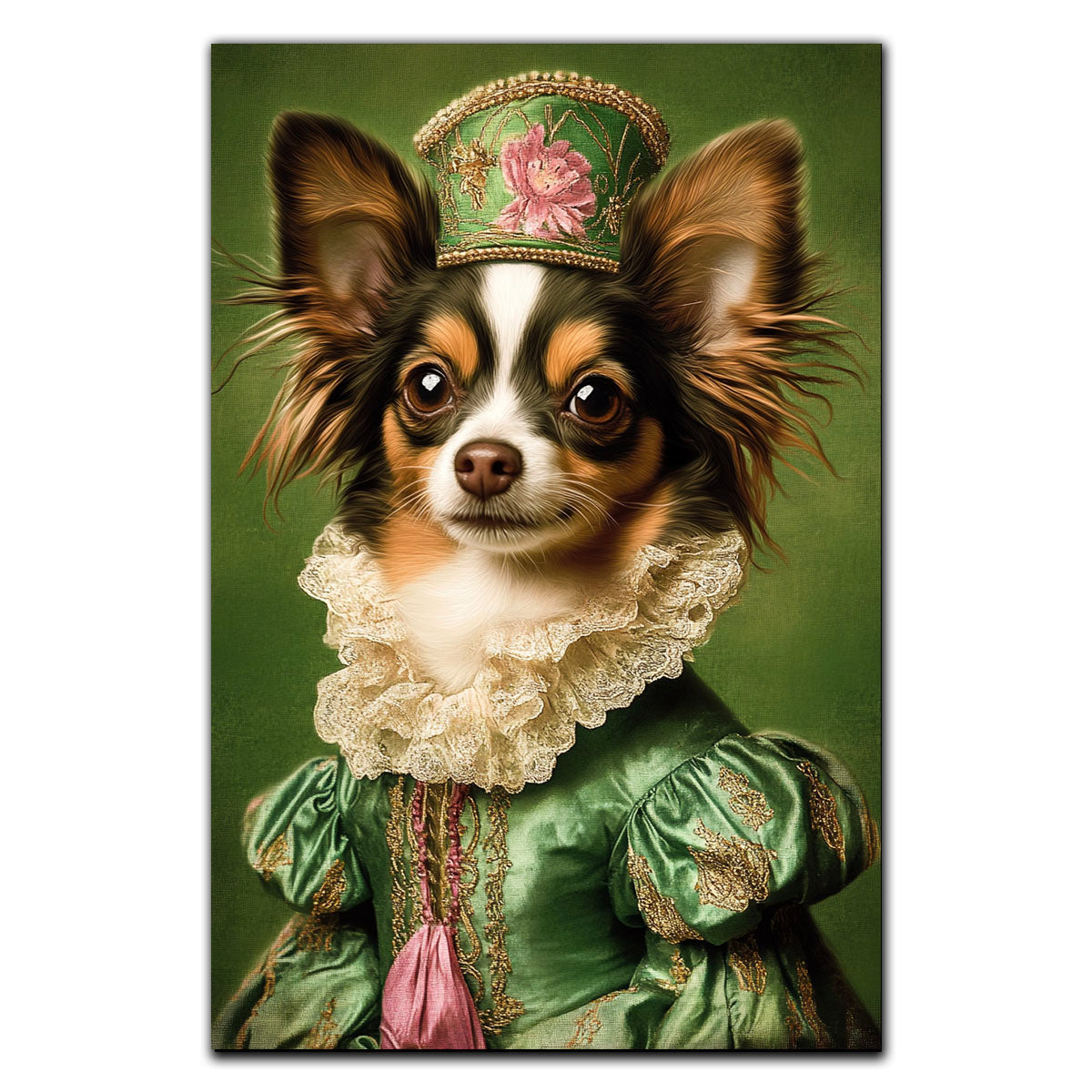 Royal Dog Portrait Papillon Dog in Royal Costume Poster, Funny Dog ...