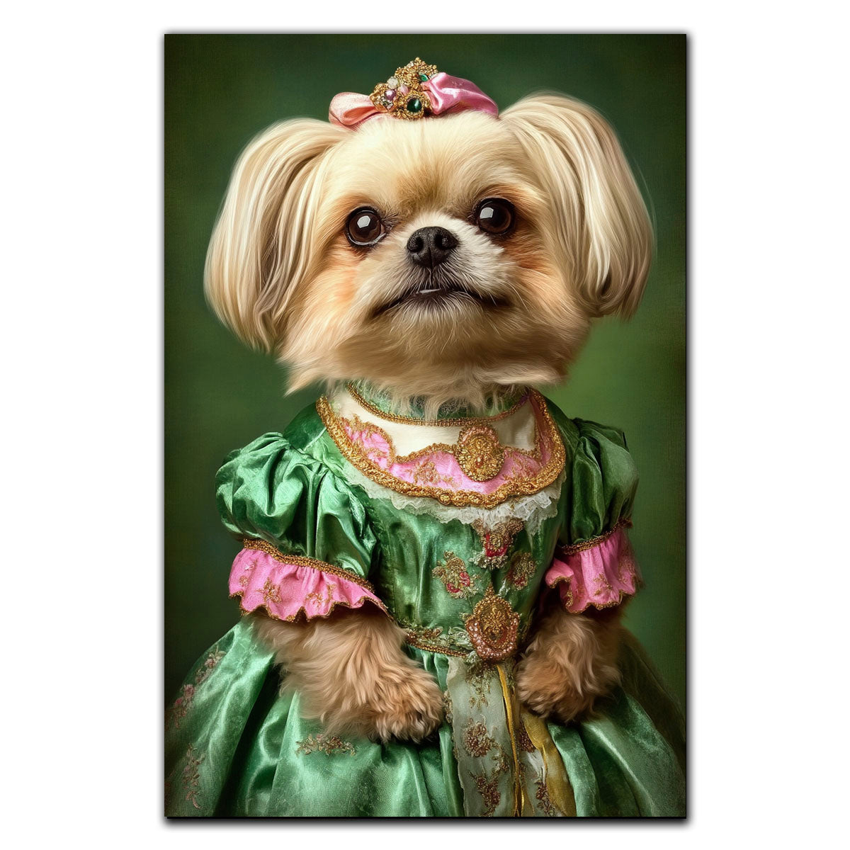 Royal Dog Portrait Pekingese Dog in Royal Costume Poster, Funny Dog ...
