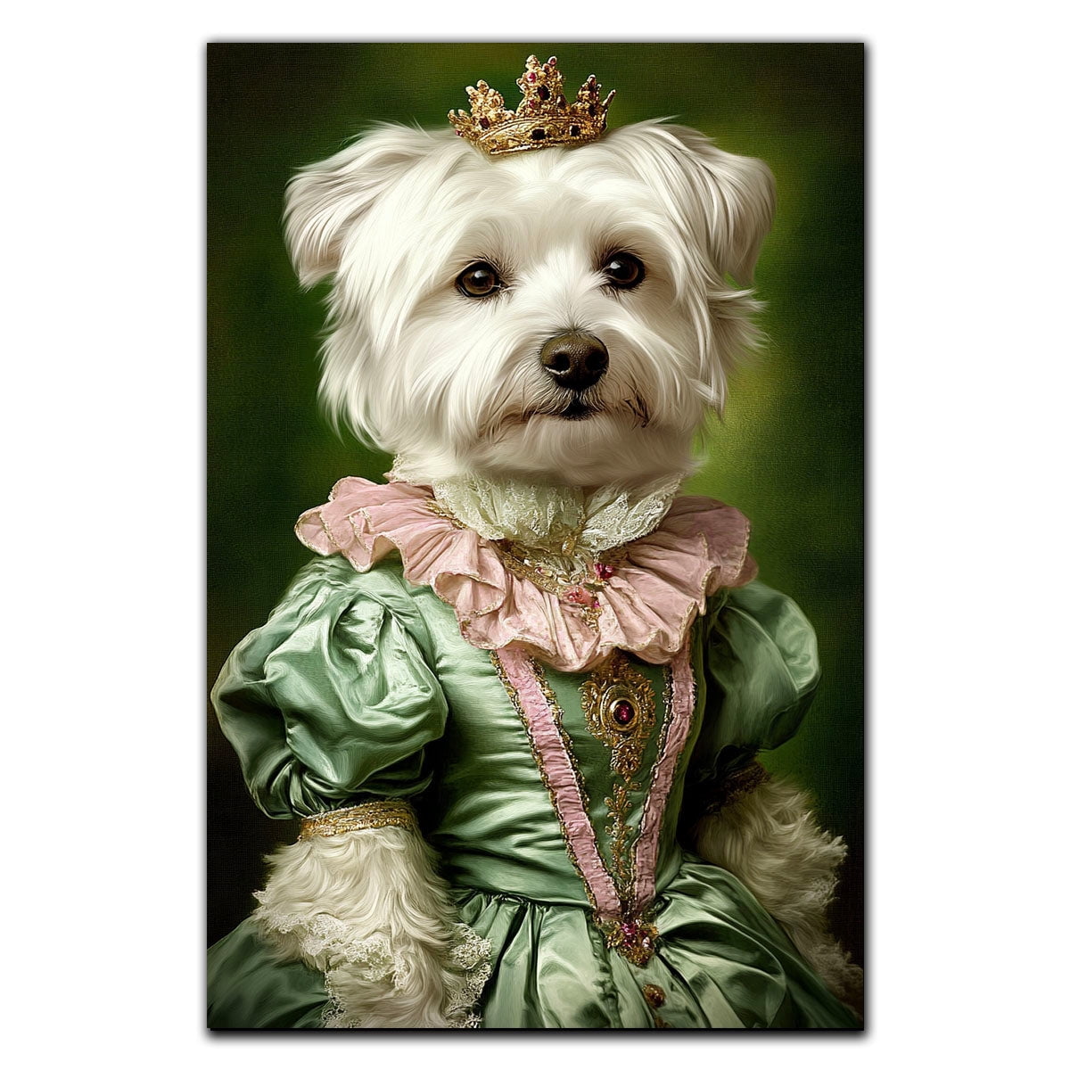 Royal Dog Portrait Pyrenean Shepherd Dog in Royal Costume Poster, Funny ...