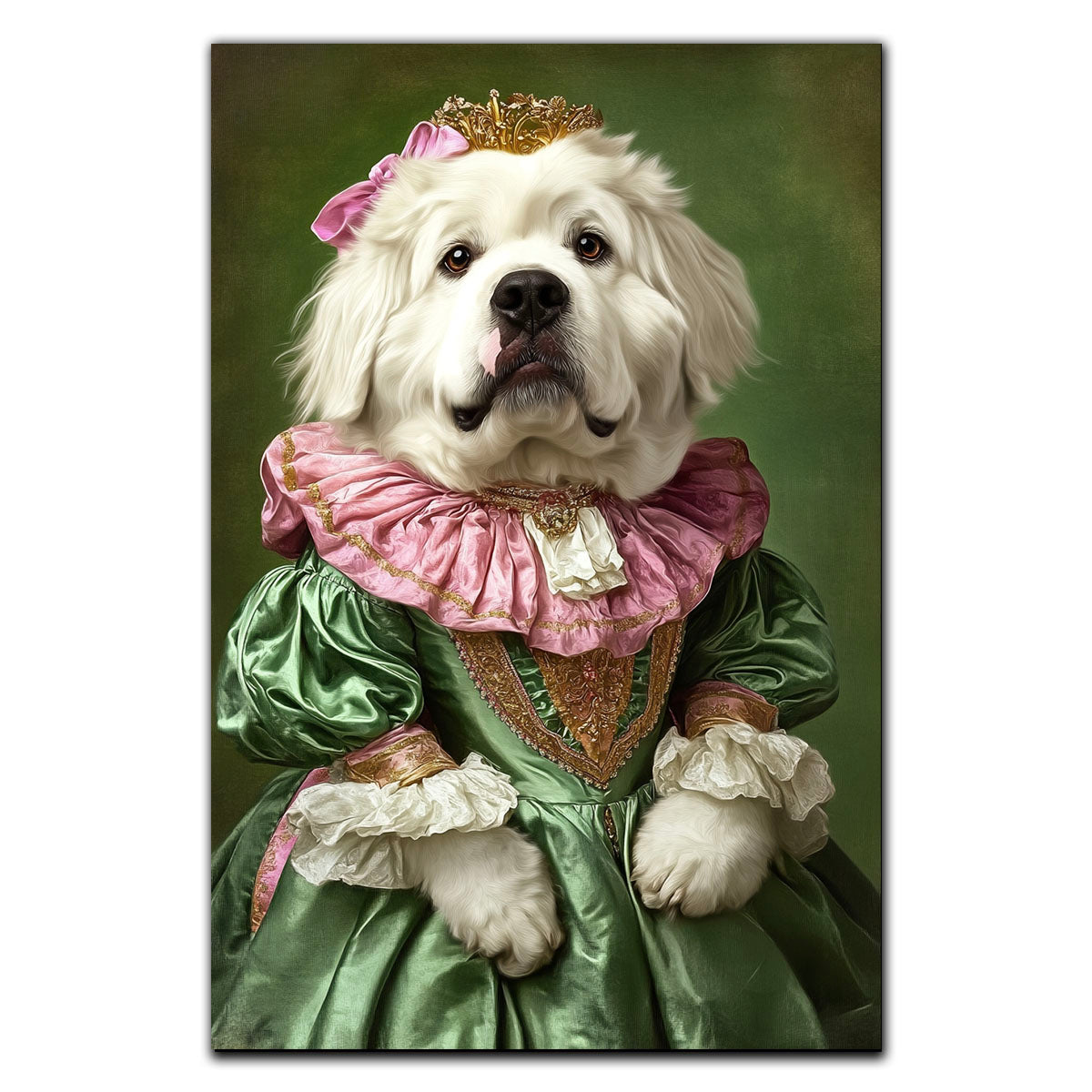 Royal Dog Portrait Tibetan Mastiff Dog in Royal Costume Poster, Funny ...