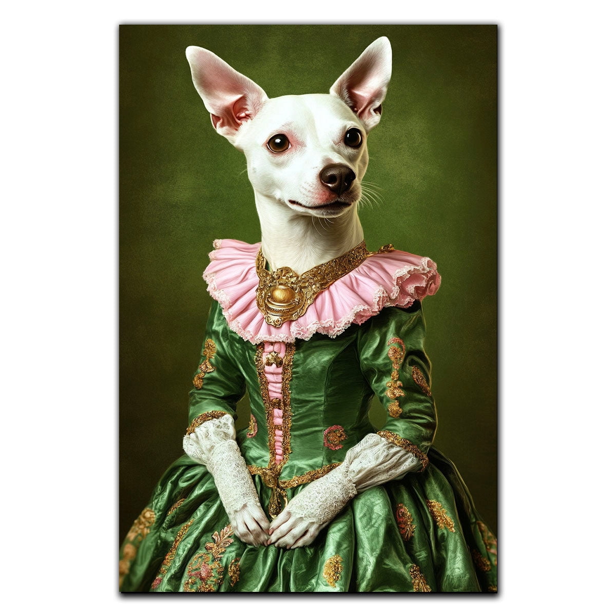 Royal Dog Portrait Whippet Dog in Royal Costume Poster, Funny Dog ...