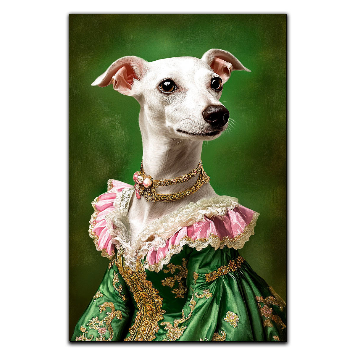 Royal Dog Portrait Whippet Dog in Royal Costume Poster, Funny Dog ...