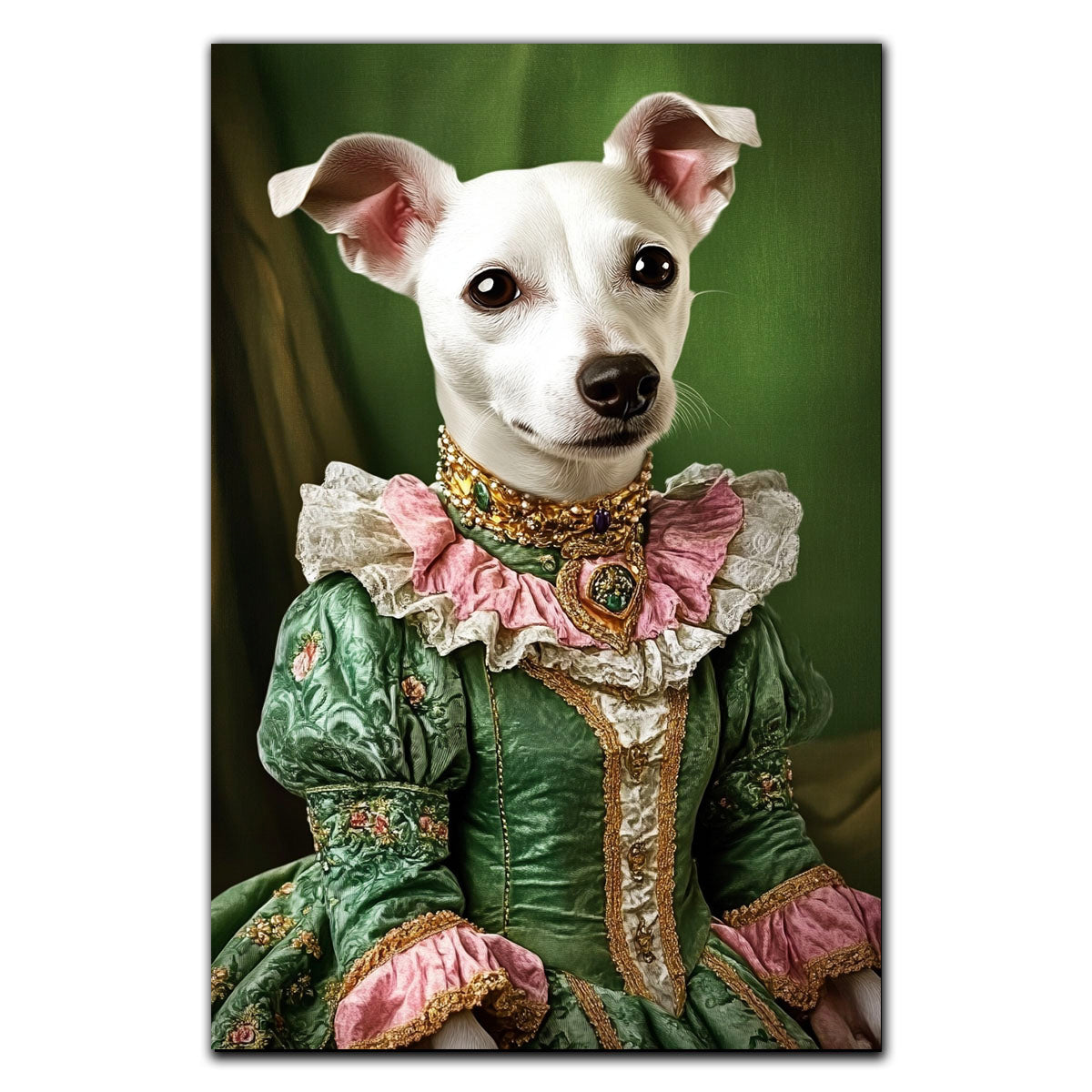 Royal Dog Portrait Whippet Dog in Royal Costume Poster, Funny Dog ...