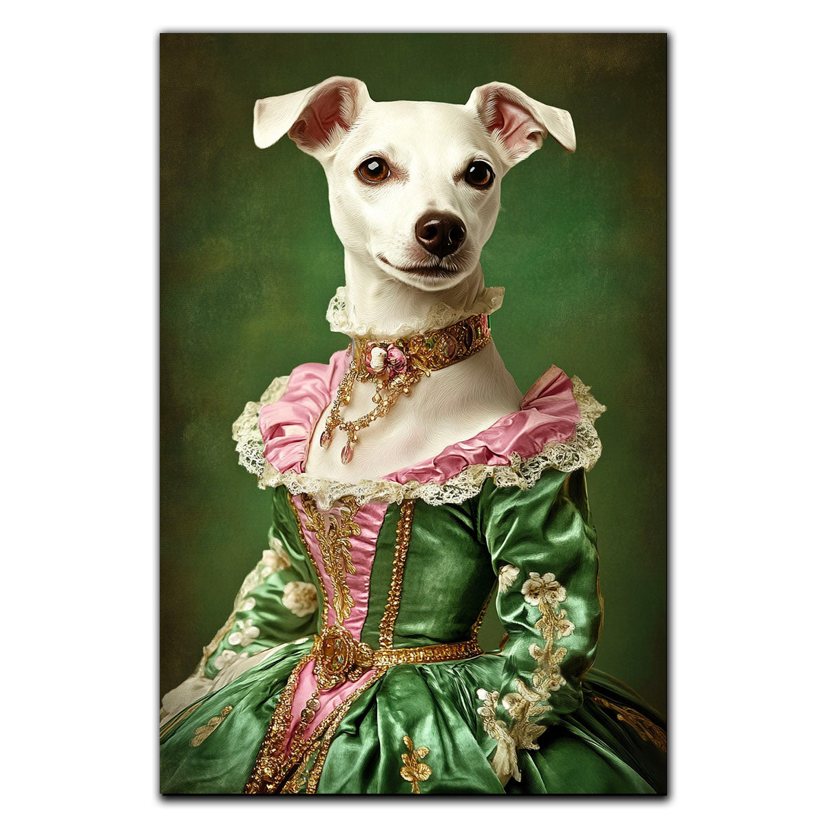 Royal Dog Portrait Whippet Dog in Royal Costume Poster, Funny Dog ...