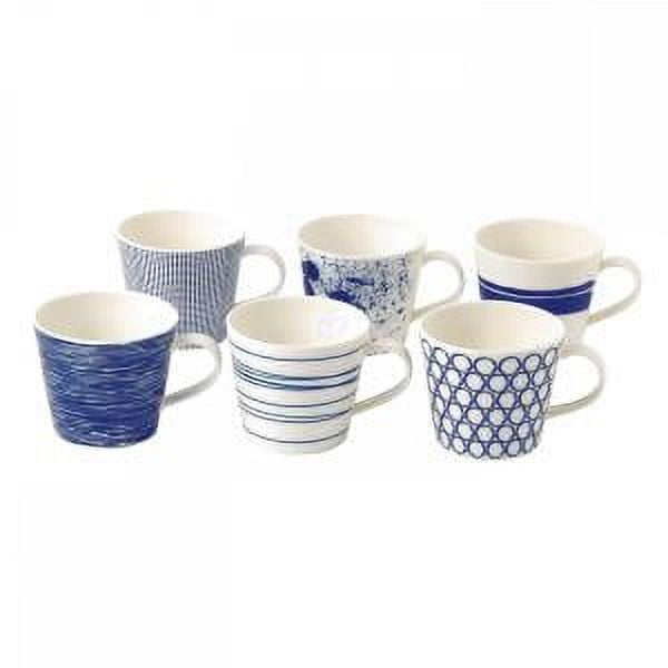Royal Doulton 1815 Pacific Mug 13.5 oz, Blue Mixed Patterns, Set of 6 ...