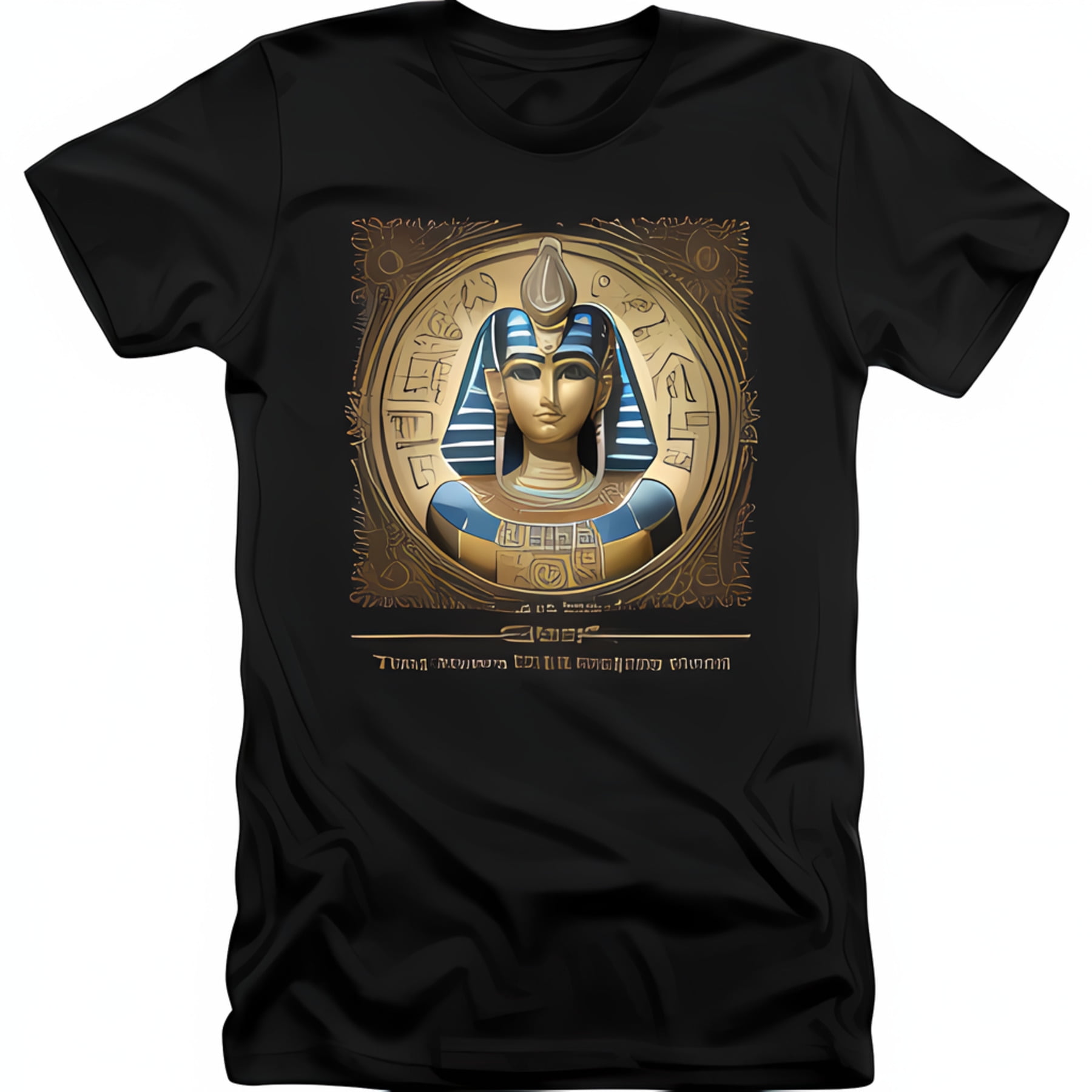 Royal Egyptian Pharaoh Gold Hieroglyphs Black T-Shirt The Great Pharaoh ...