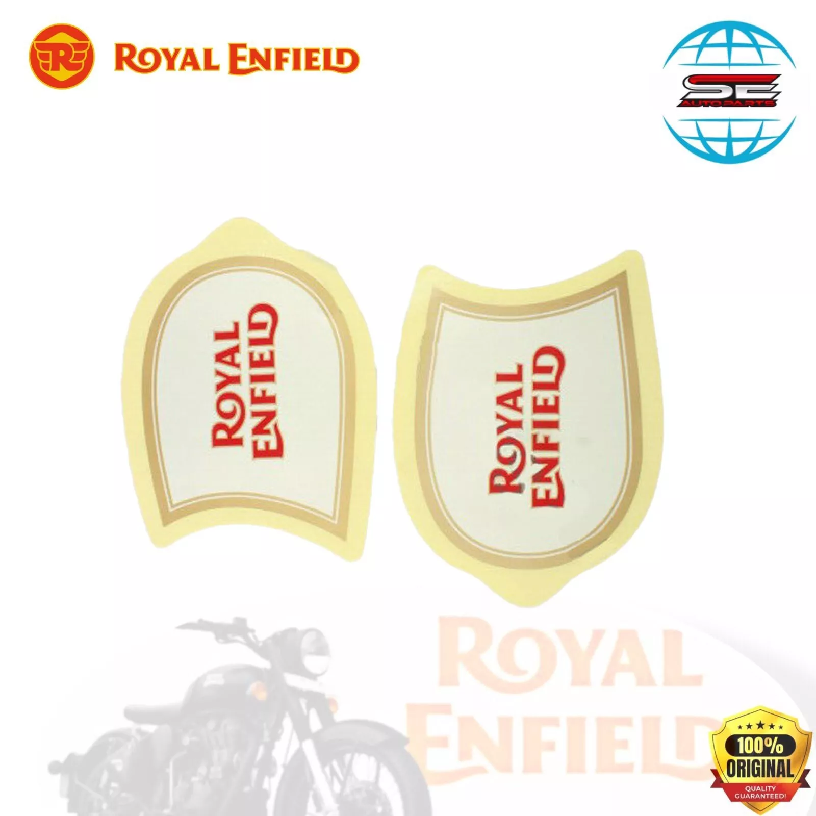 Royal Enfield classic 350/500 tank sticker kit c350 bvi (black/silver ...