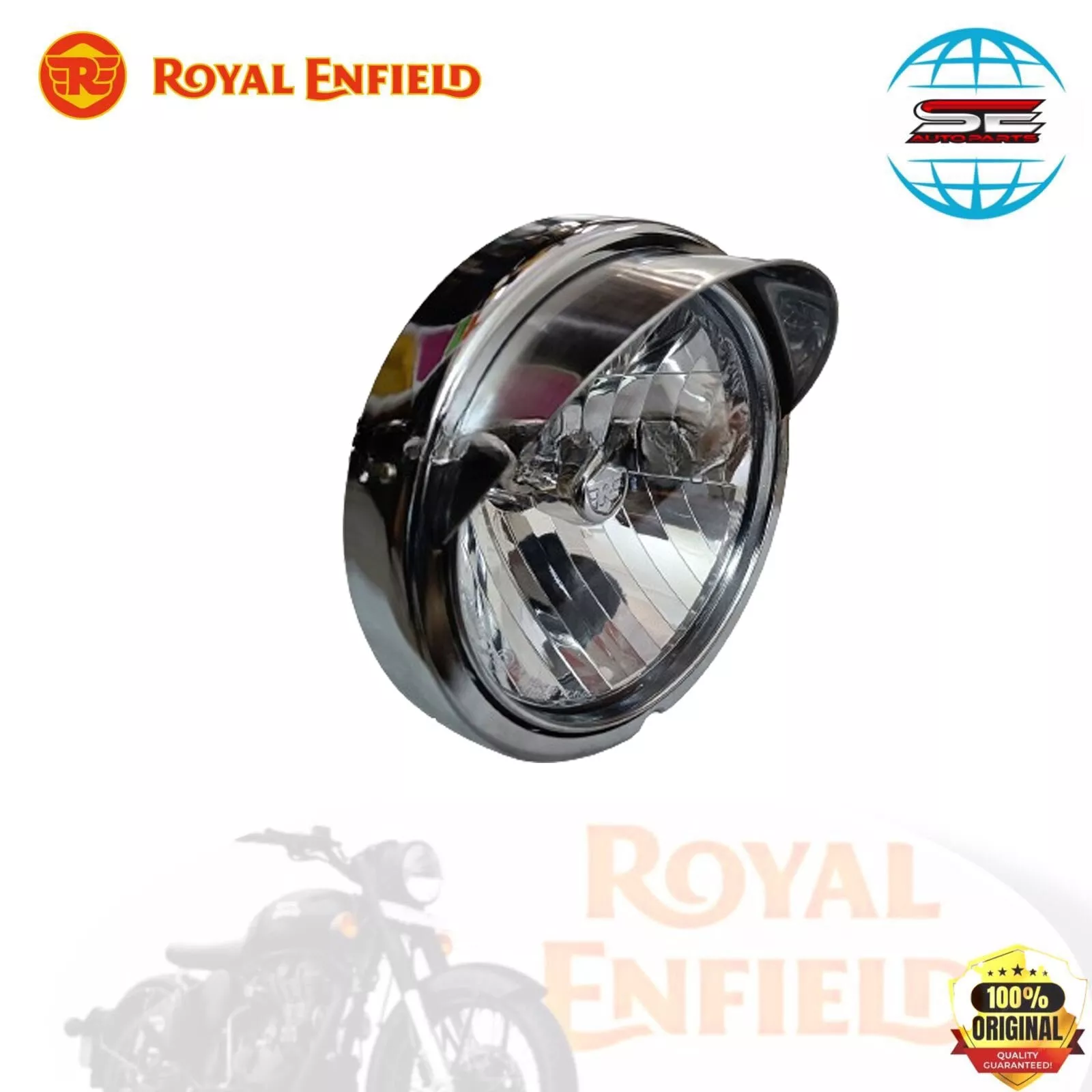 Royal Enfield headlamp assy with bulb for classic 350 (RAN00033/B ...