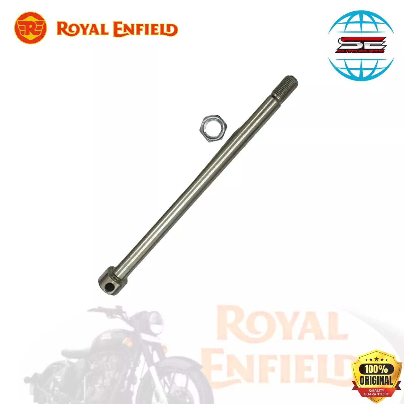 Royal Enfield rear spindle with nut kit for classic 350 bullet 350/500 ...