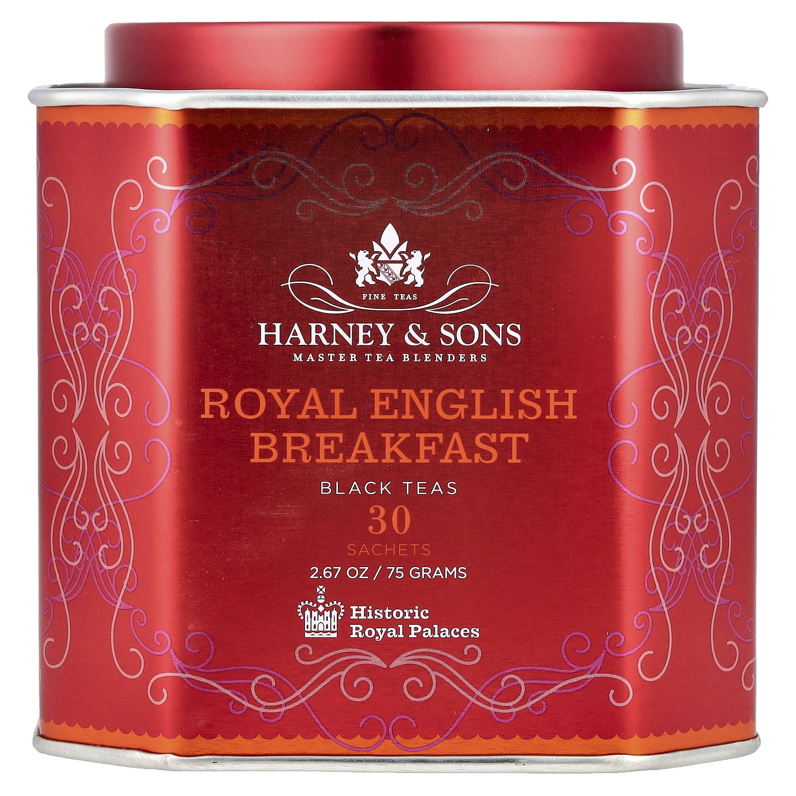 Royal English Breakfast, Black Teas, 30 Sachets, 2.67 oz (75 G), Harney ...