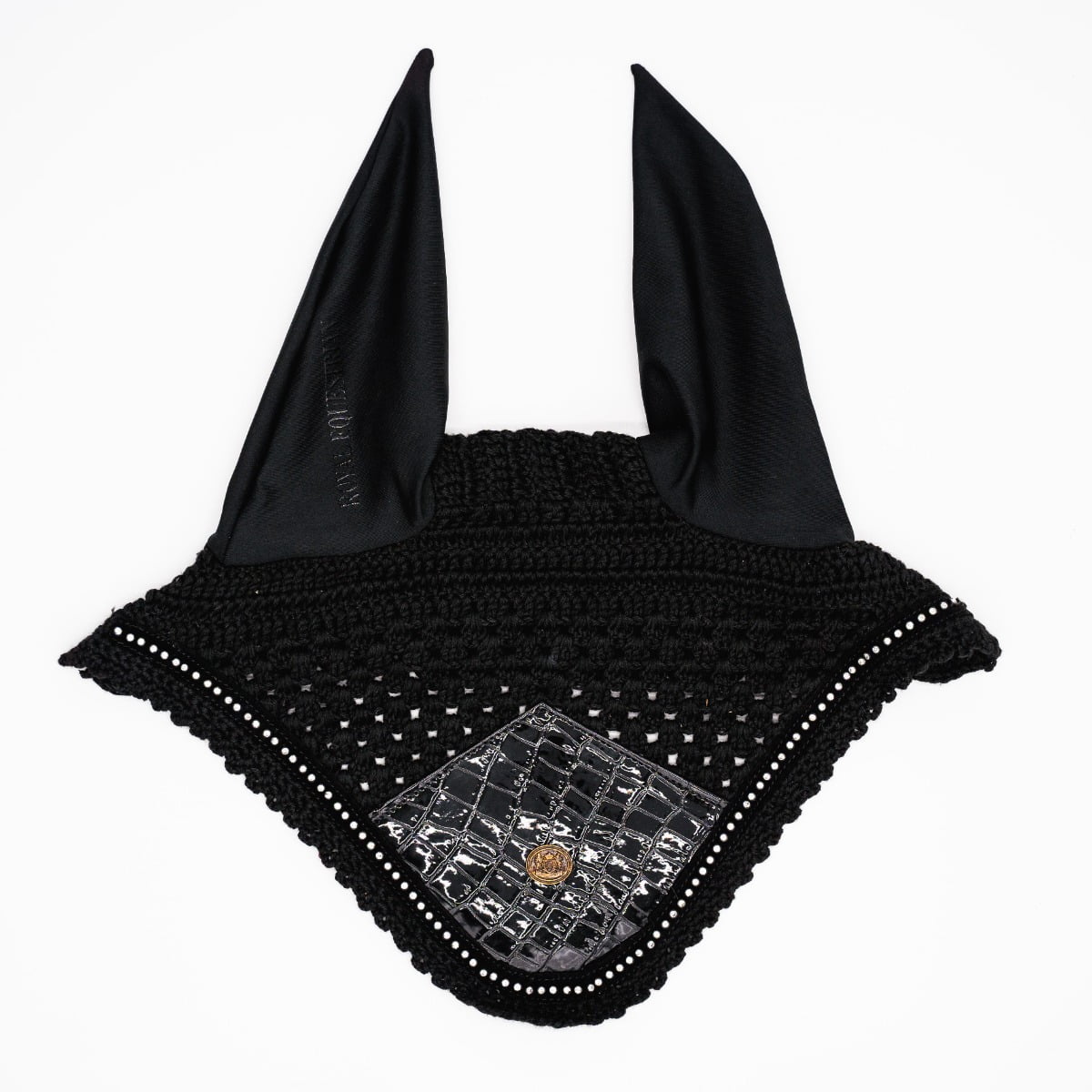 Royal Equestrian Premium Ear Bonnet Croco Black Full - Walmart.com