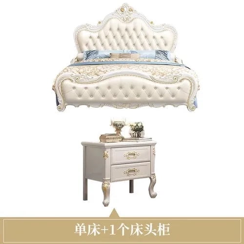 Royal European Double Bed Modern Whitr King Headboard Frame Double Bed ...