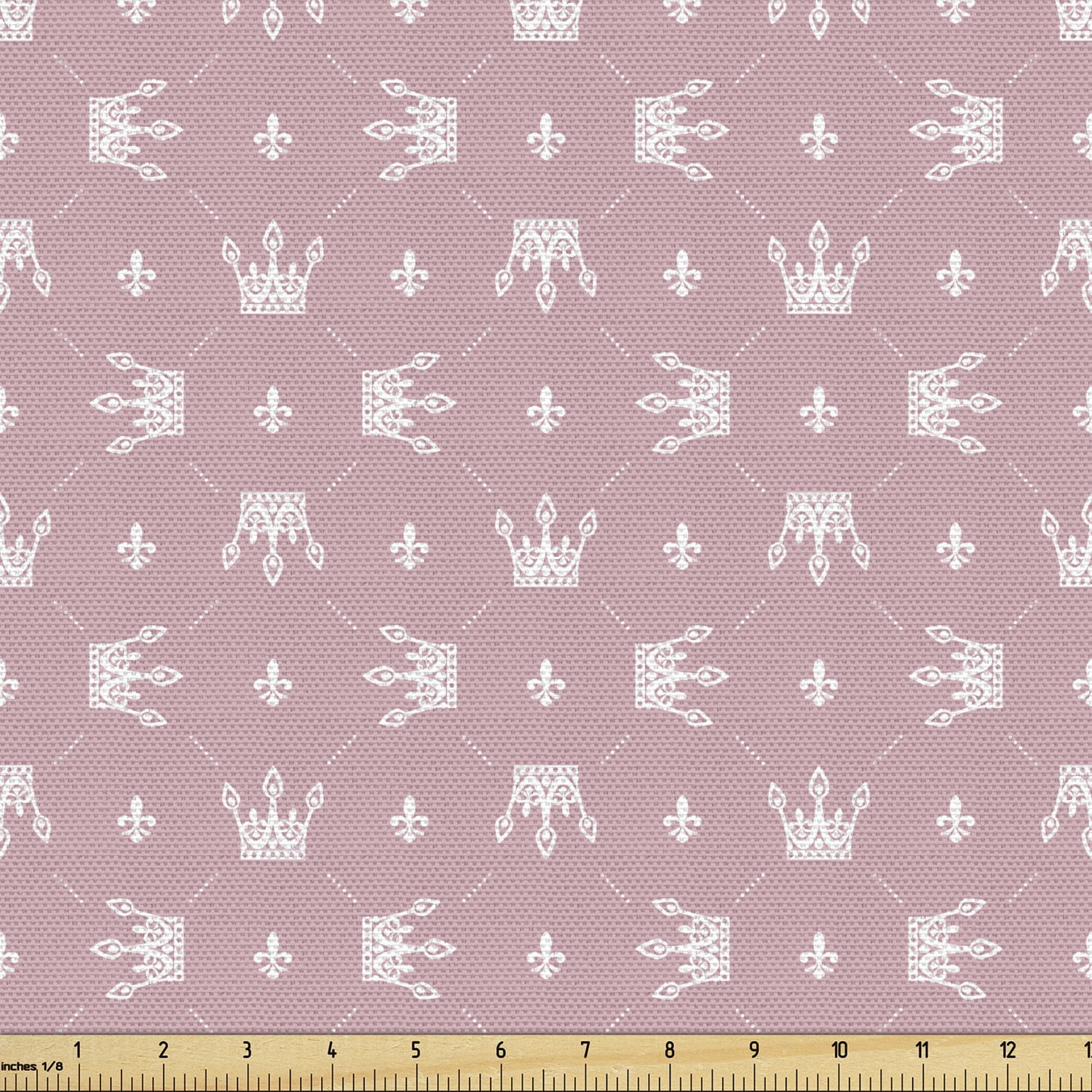 Ambesonne Royal Fabric by the Yard Upholstery, Retro Crowns and Fleur ...