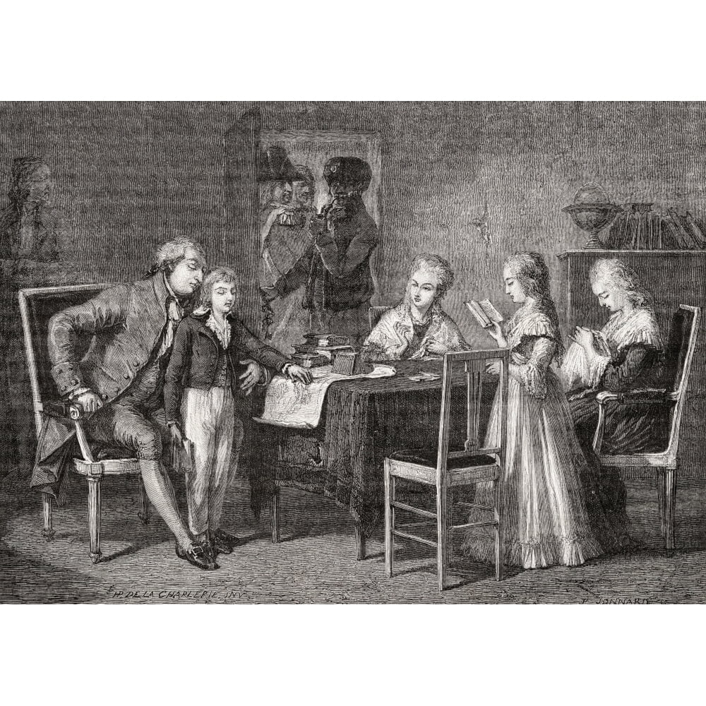 The Royal Family During Confinement At The Temple Prison, 1792 Engraved ...