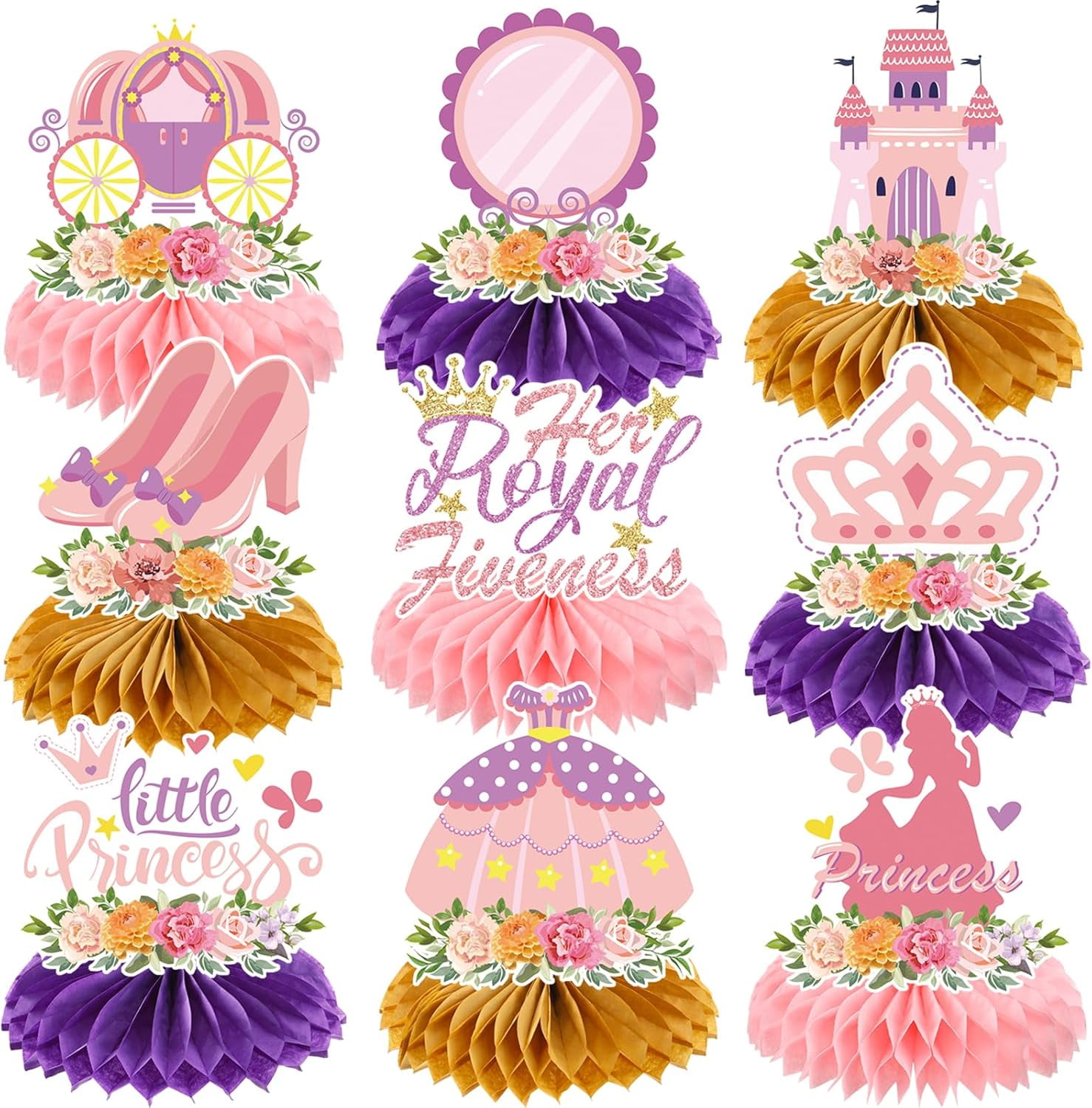 Her Royal Fiveness Decorations - 9 PCs 5th Princess Honeycomb ...