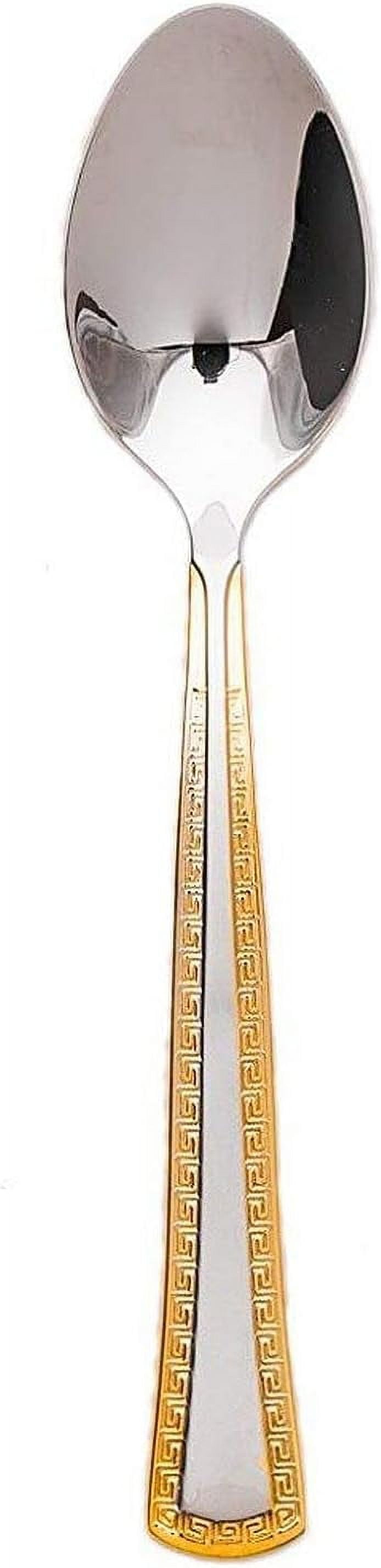 Royal Flatware RF2240TS Silver Stainless Steel Tea Spoon, Gold-Plated ...