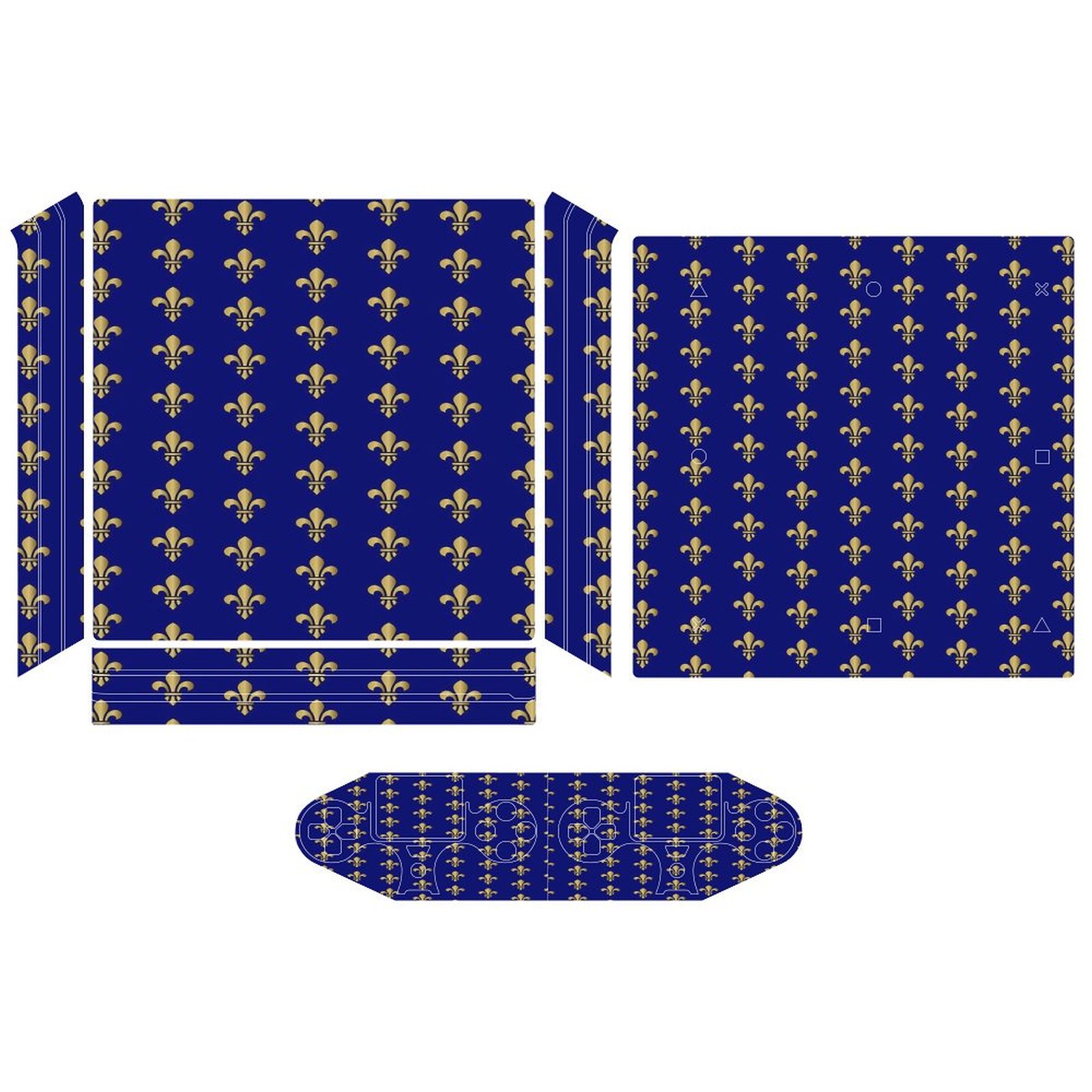 Royal Fleur De Lys Blue PS4/PS4 Pro/PS4 Slim Skin Sticker For Console ...
