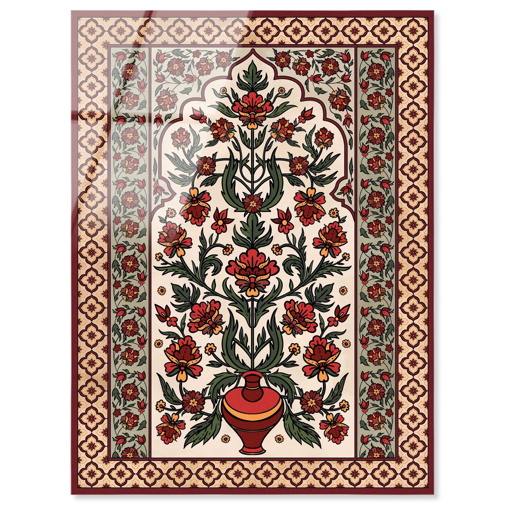 Royal Floral Mat Acrylic Oriental Wall Decor by Art Remedy, Ready to ...