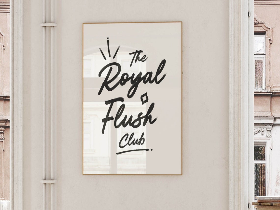 Royal Flush Bathroom Art Print Bathroom Wall Decor Guest Bathroom ...