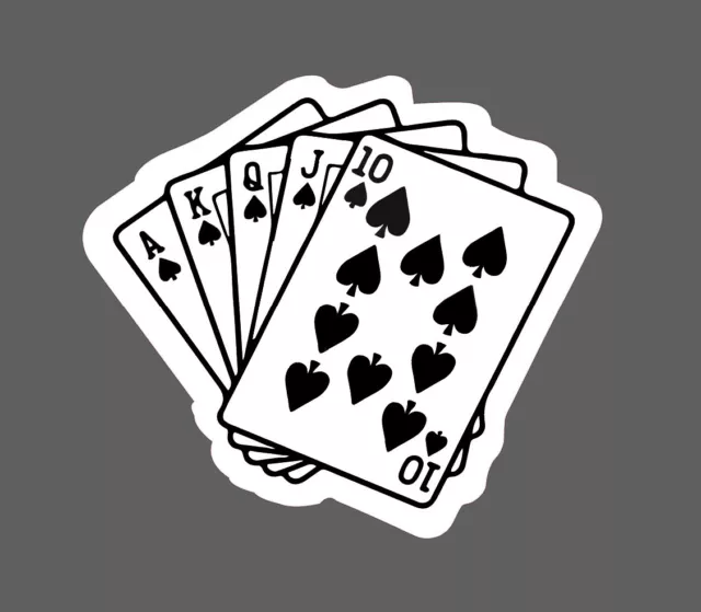 Royal Flush Sticker Poker Cards Waterproof Sticker Phone Decal Water ...