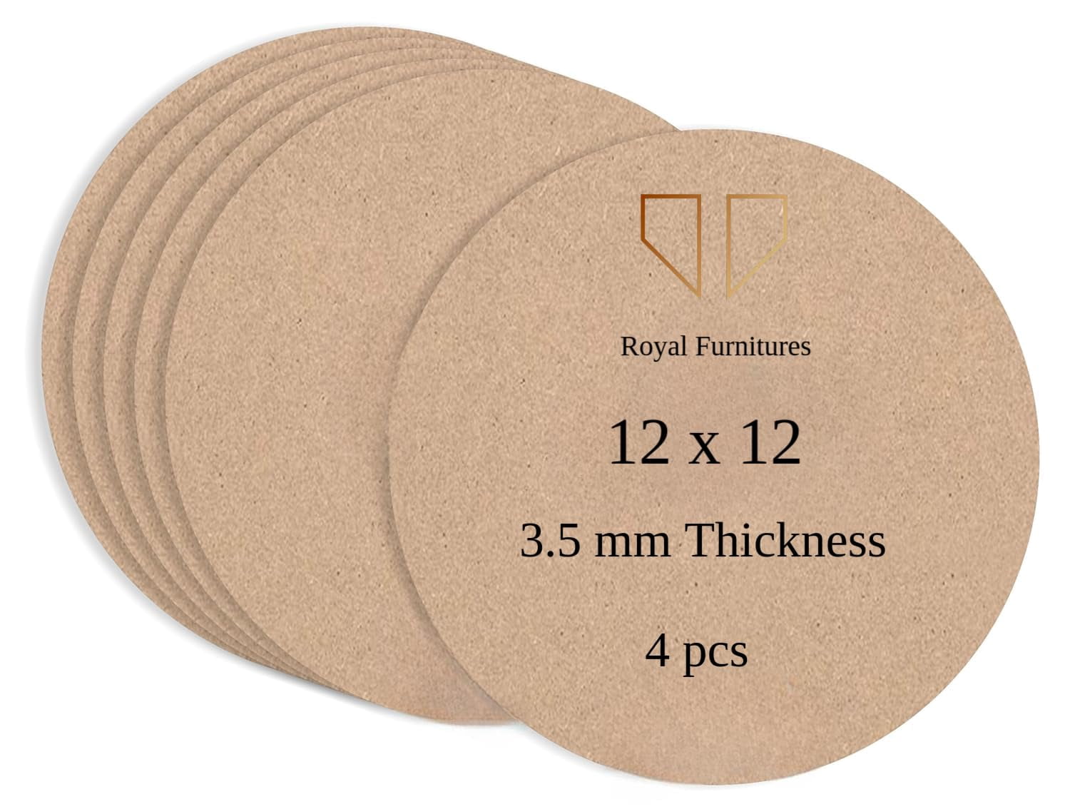 Royal Furniture Lippan Art MDF Board 12 Inch Round Pine Wood Circle for ...