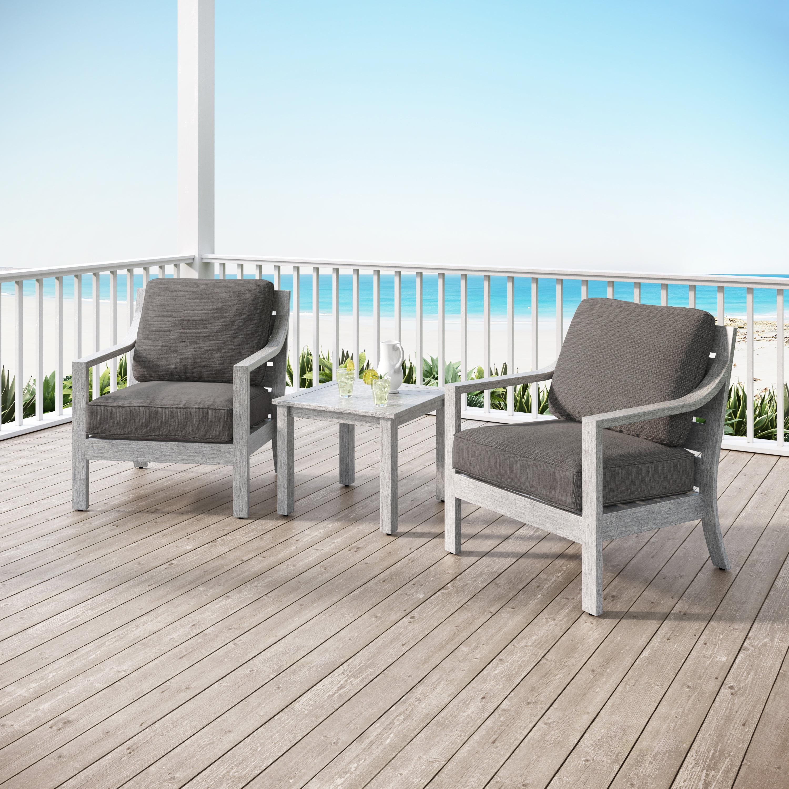 Royal Garden Seaside Outdoor Patio Chat Set, Aluminum 3-Piece - Walmart.com