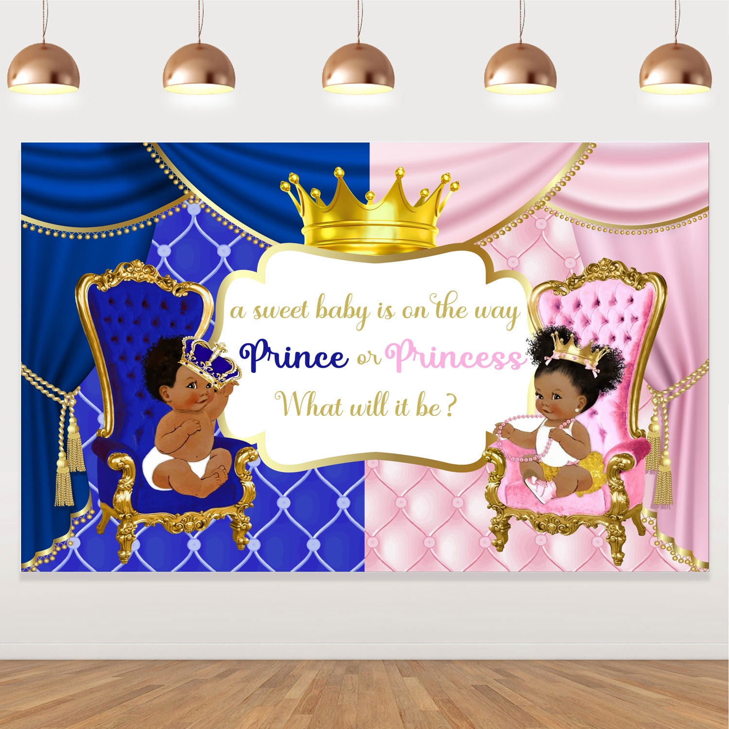 Royal Gender Reveal Backdrop Baby Shower Decorations, Prince or ...