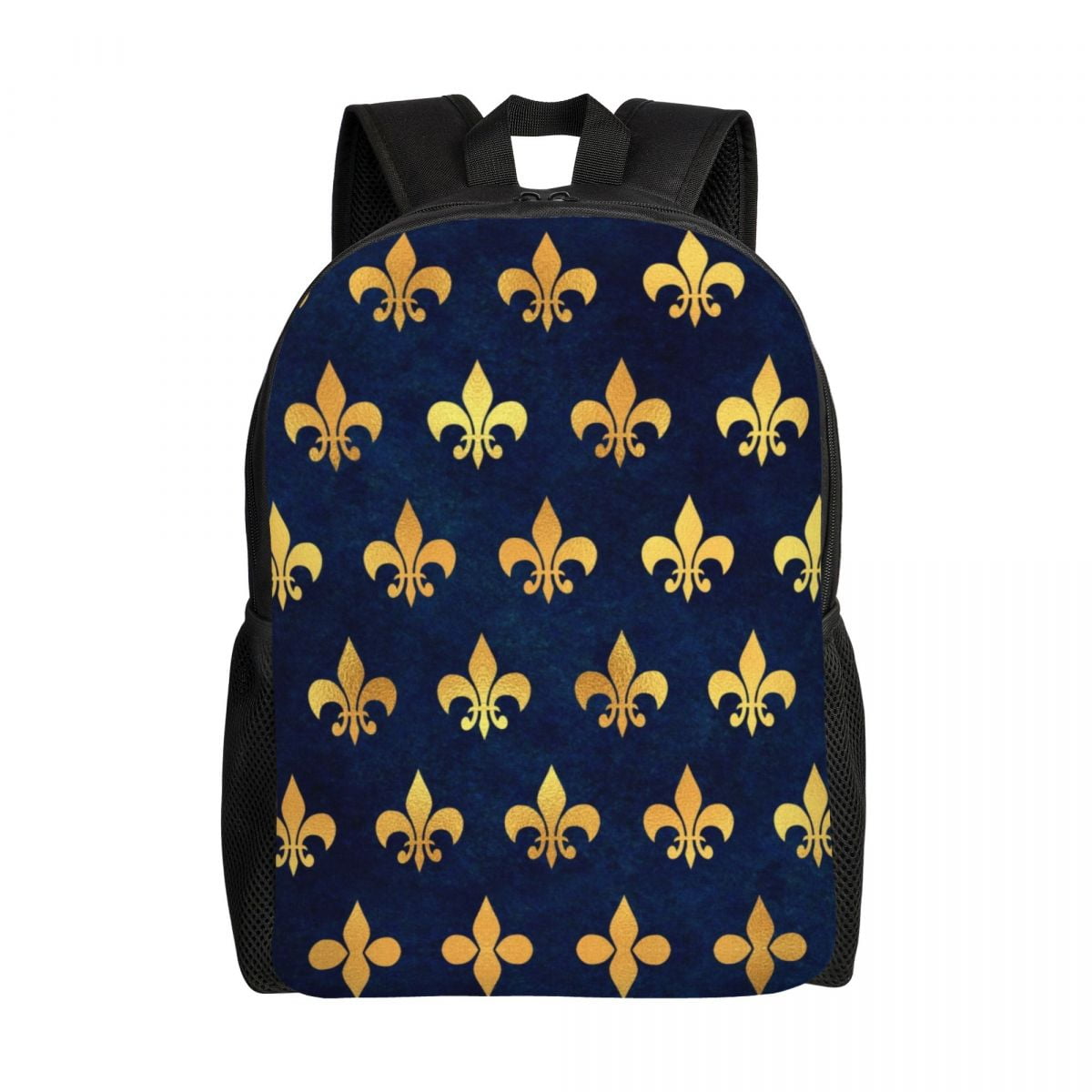 Royal Gold Blue Grunge Fleur De Lis Backpacks Lily Flower College ...